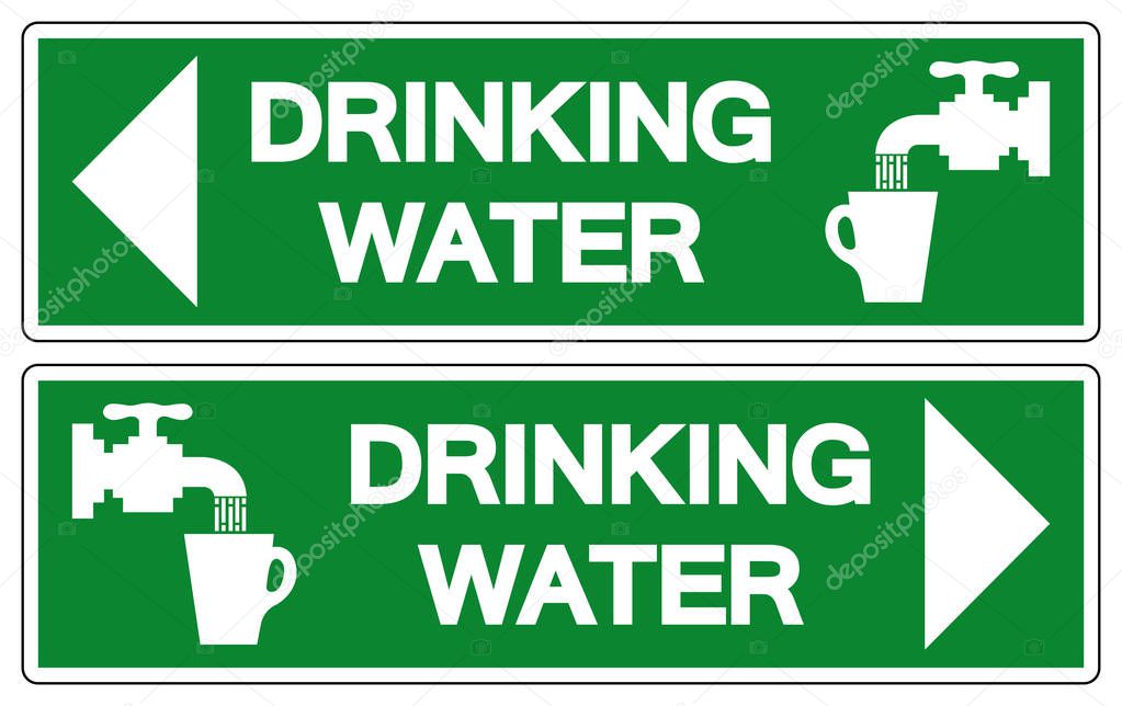 Signo de símbolo de agua potable, ilustración de vectores, aislamiento ...