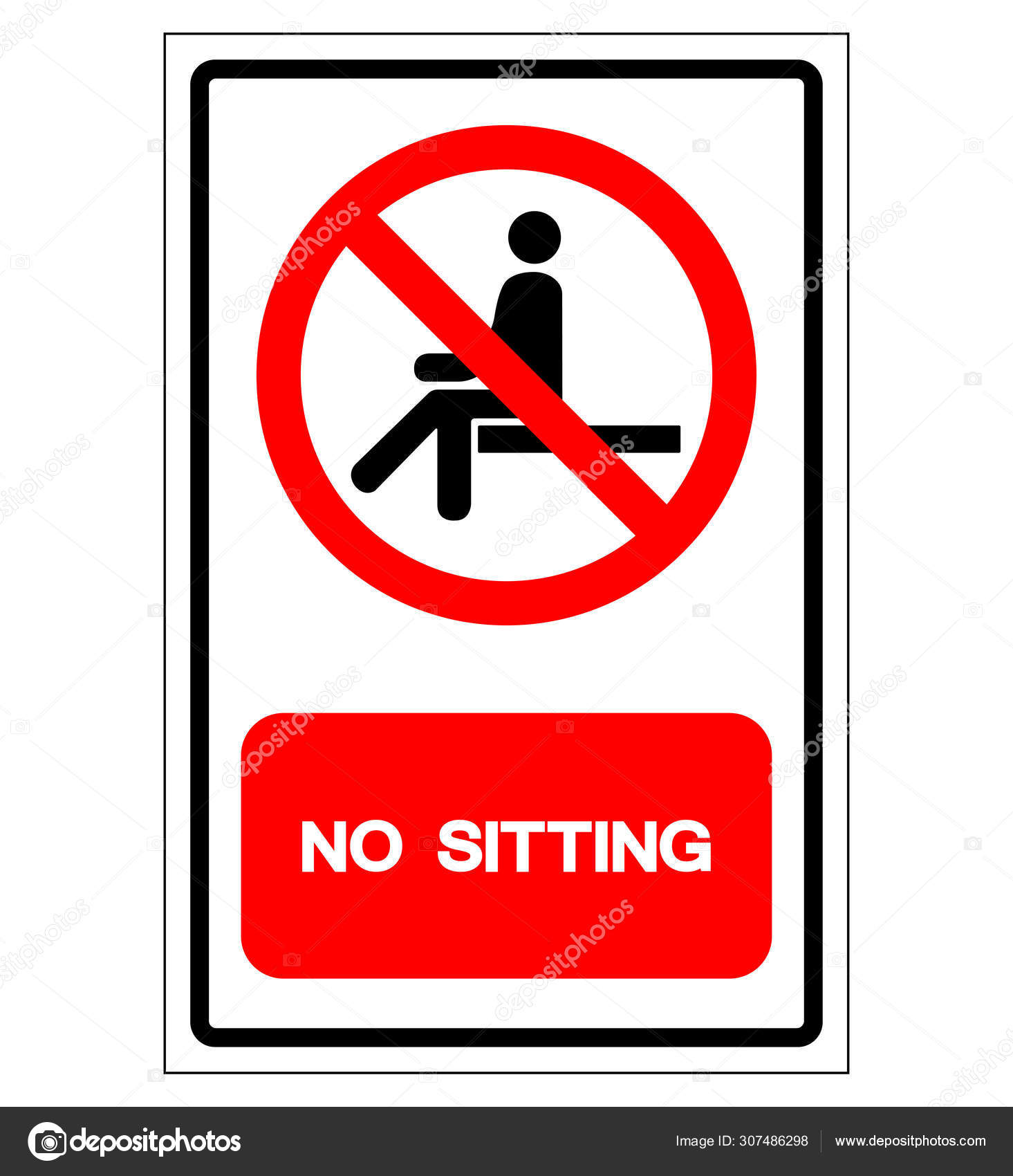 No Sitting Symbol Sign, Vector Illustration, Isolate On White ...