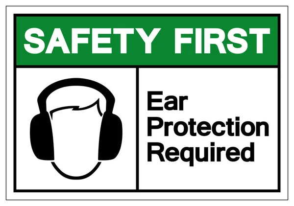 Notice Ear Protection Required Symbol Sign, Vector Illustration ...