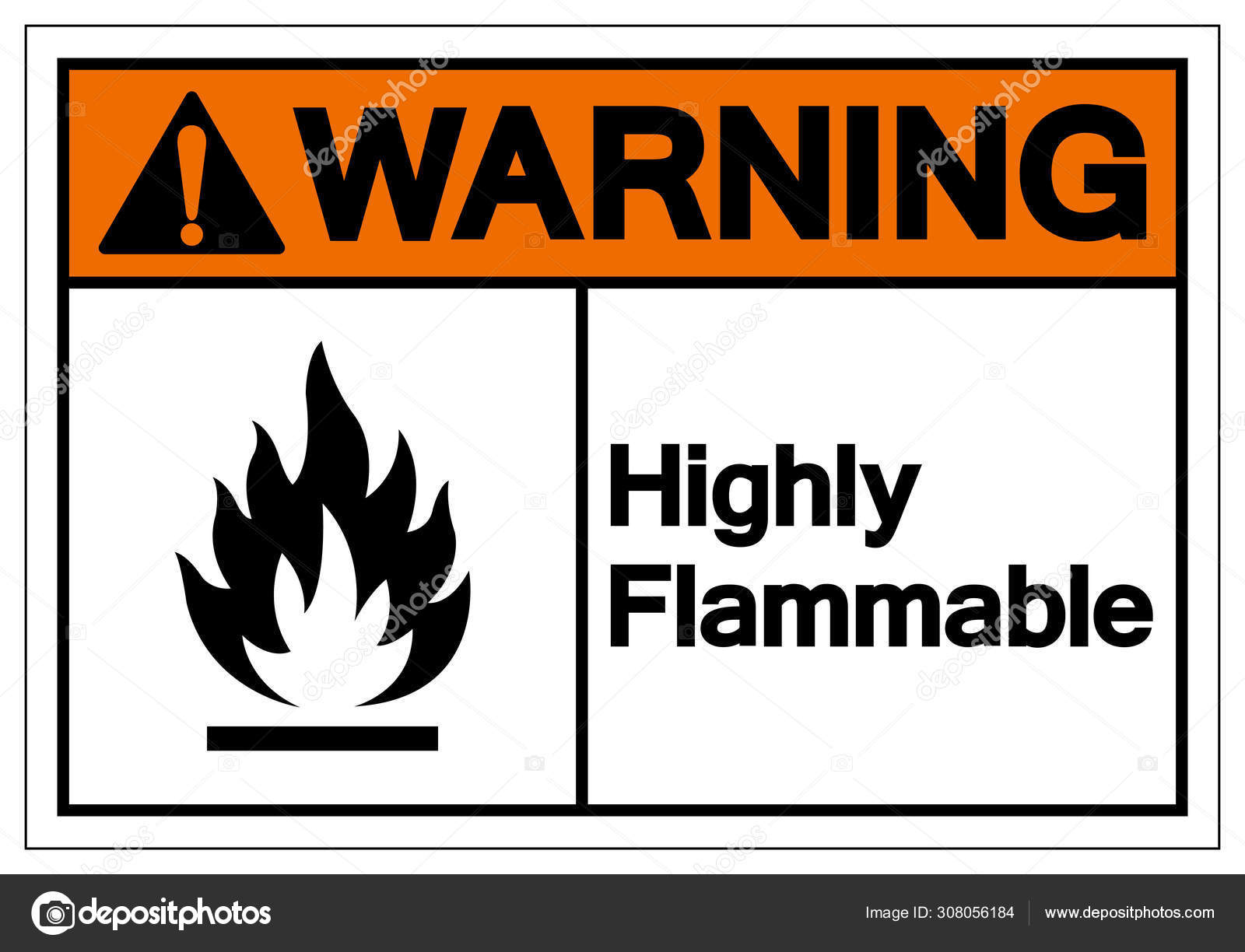 Warning Highly Flammable Symbol Sign, Vector Illustration, Isolate On ...