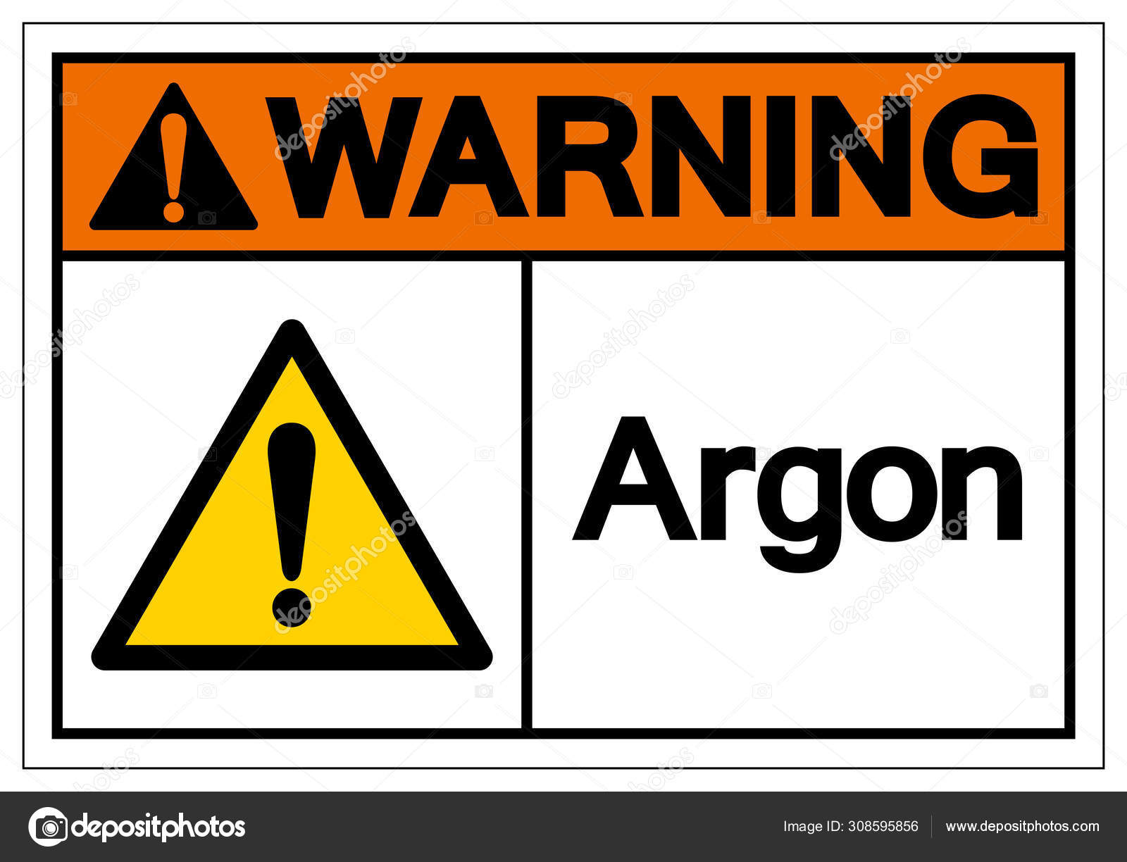 Warning Argon Symbol Sign ,Vector Illustration, Isolate On White ...