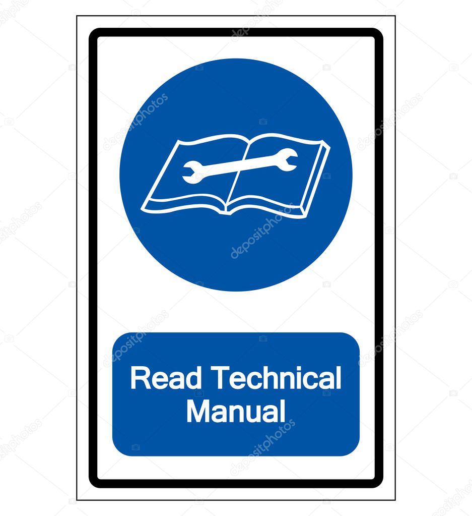 Lea el signo de símbolo manual técnico, ilustración vectorial, aislado ...