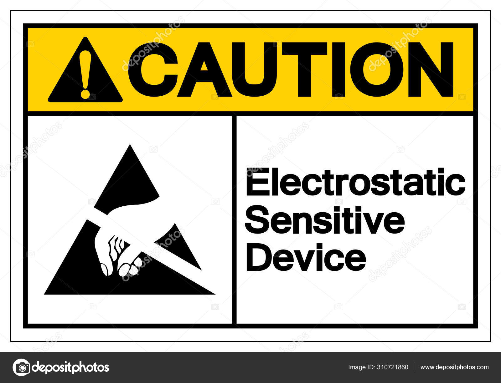Caution Electrostatic Sensitive Device (ESD) Symbol Sign, Vector ...