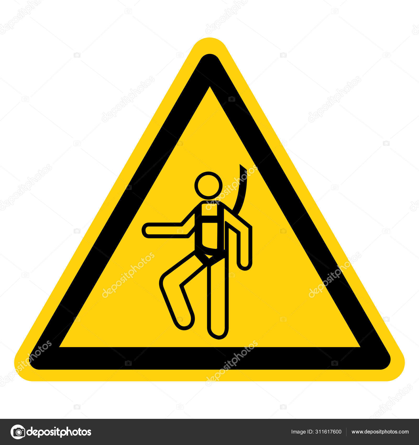 Warning Wear Safety Harness Symbol Sign,Vector Illustration, Isolated ...