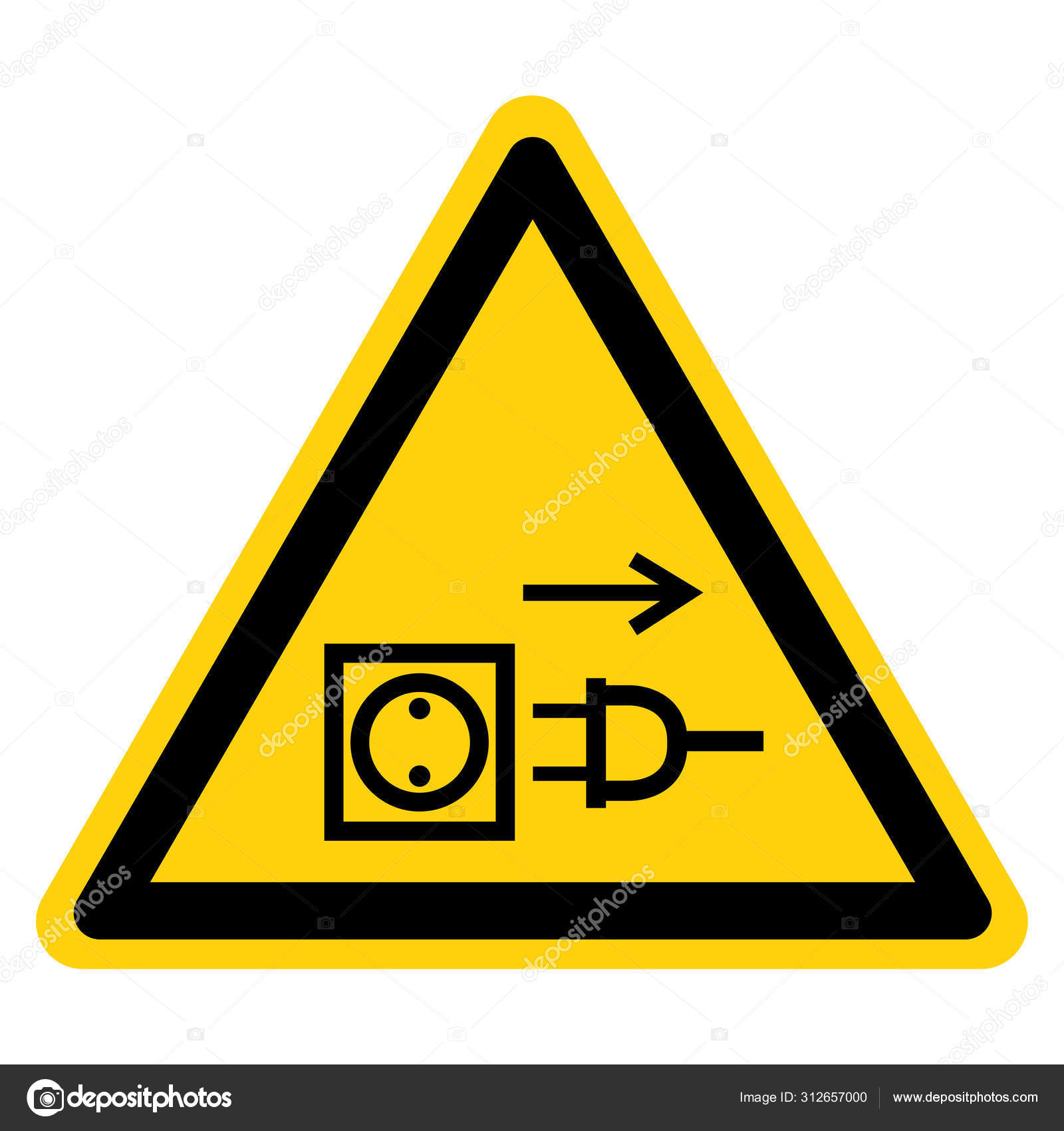 Warning Pull Plug Symbol Sign,Vector Illustration, Isolated On White ...