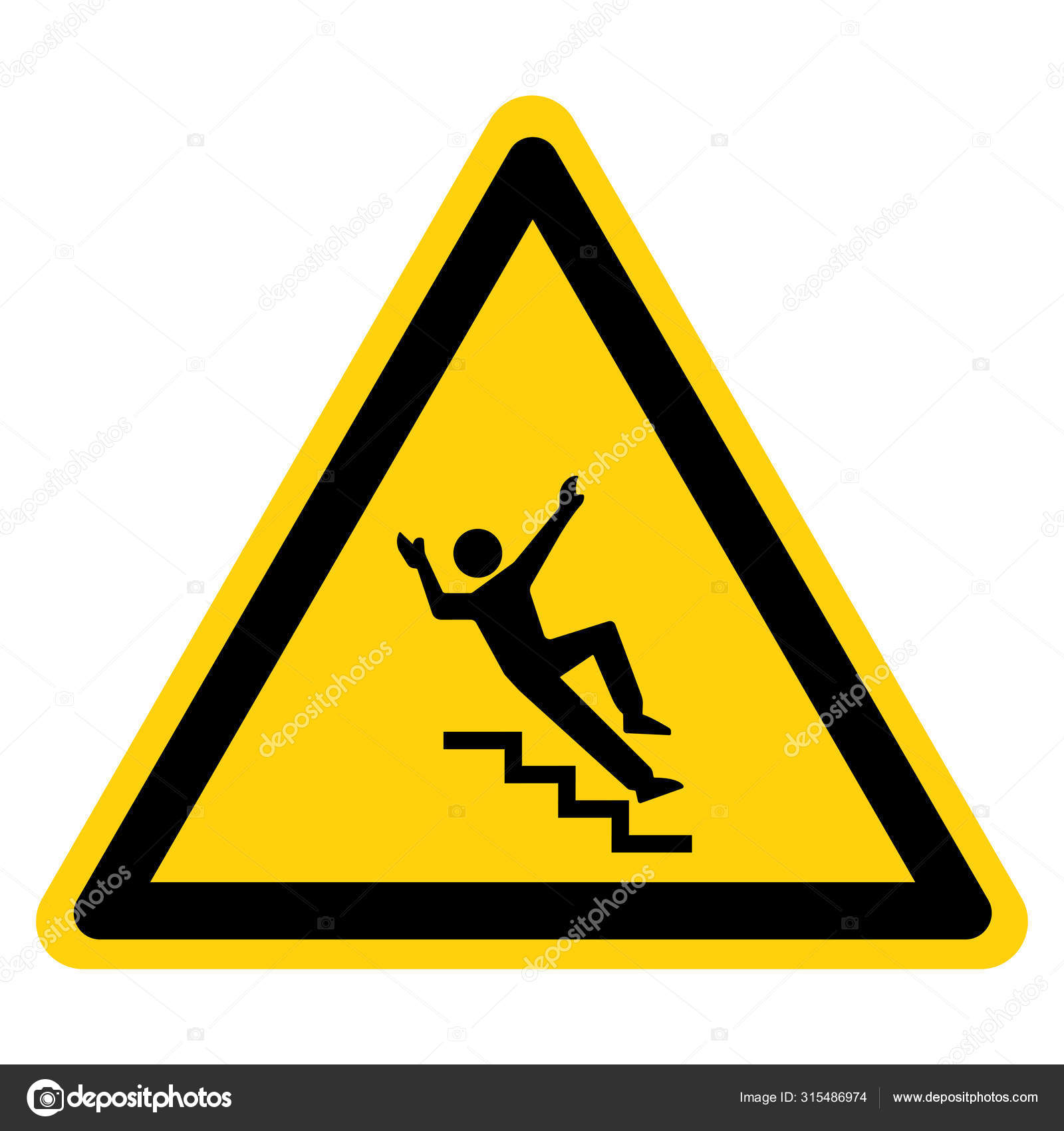 Warning Stairs Symbol Sign, Vector Illustration, Isolated On White ...