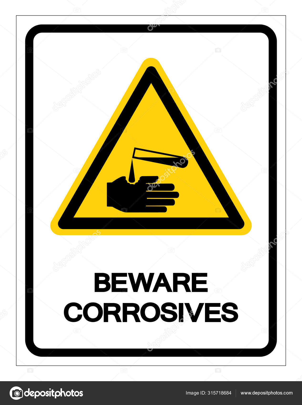 Corrosive Sign Vector