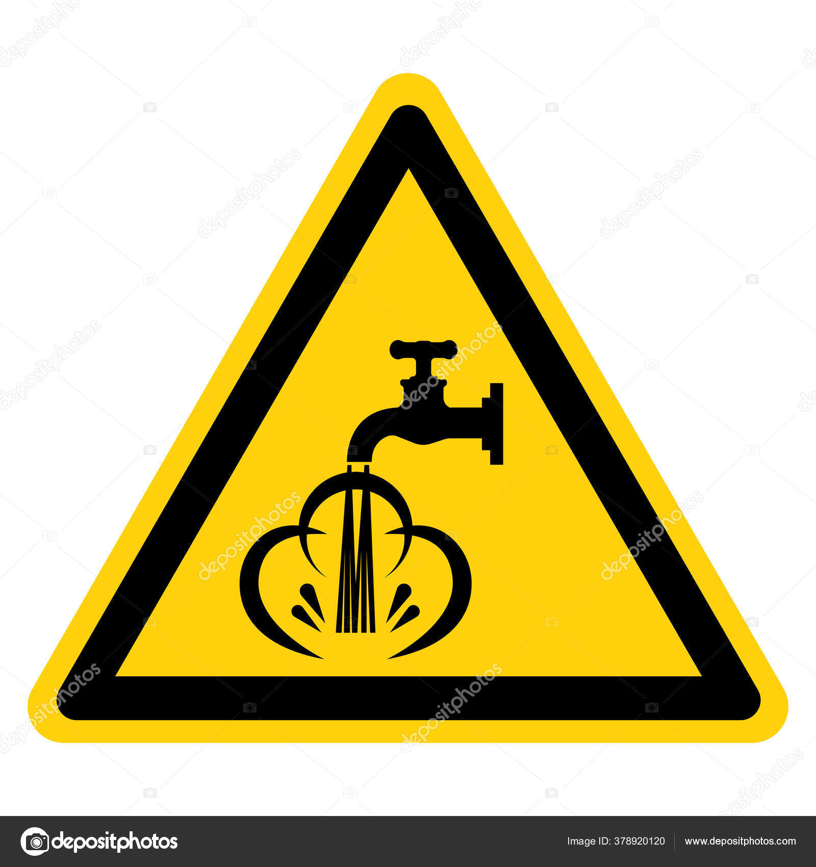 Warning Hot Water Symbol Sign Vector Illustration Isolate White ...