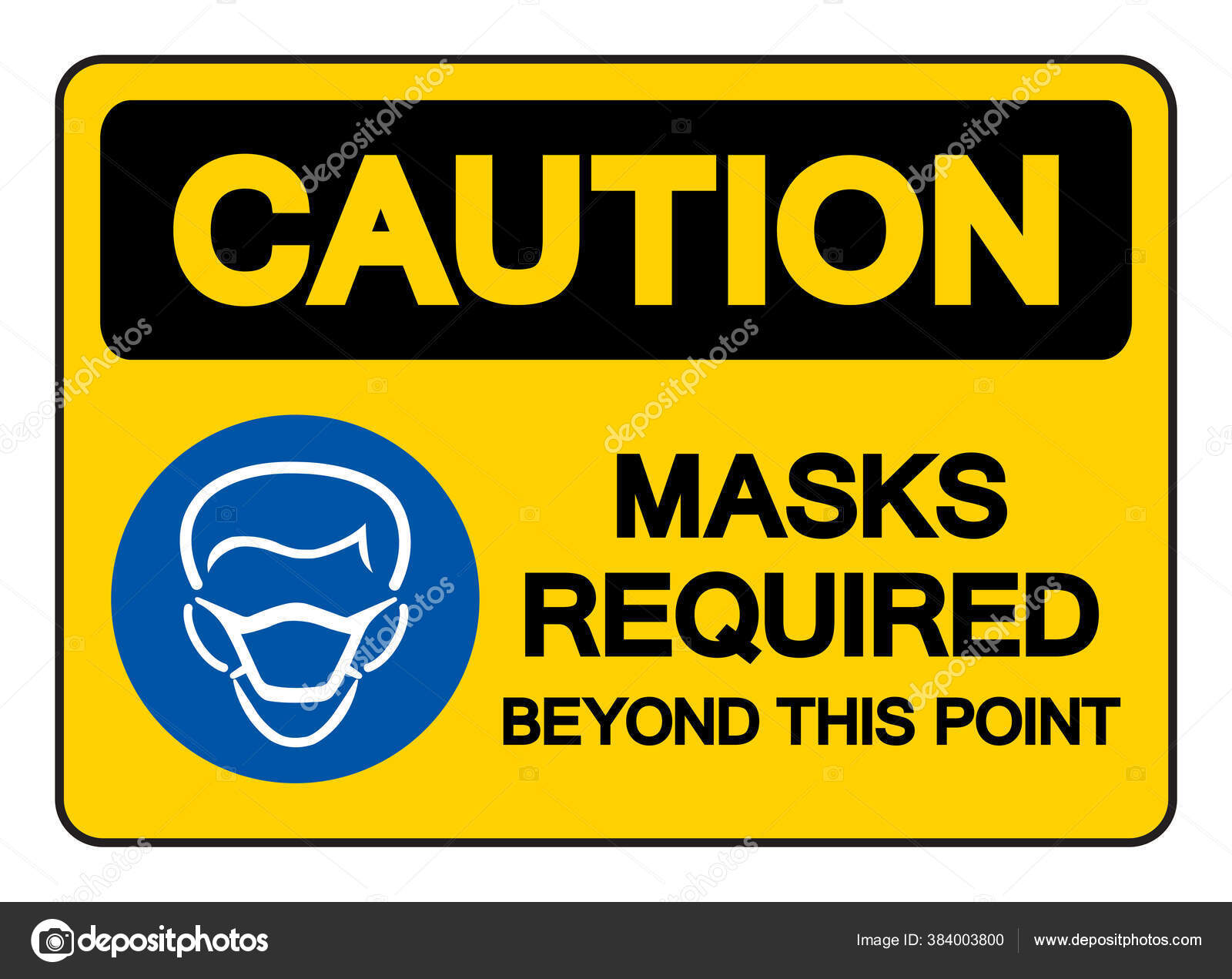 Caution Mask Required Point Symbol Sign Vector Illustration Isolated ...