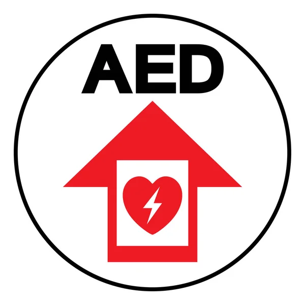 Tanda Simbol Defibrilator Eksternal Otomatis Ilustrasi Vektor Isolasi ...