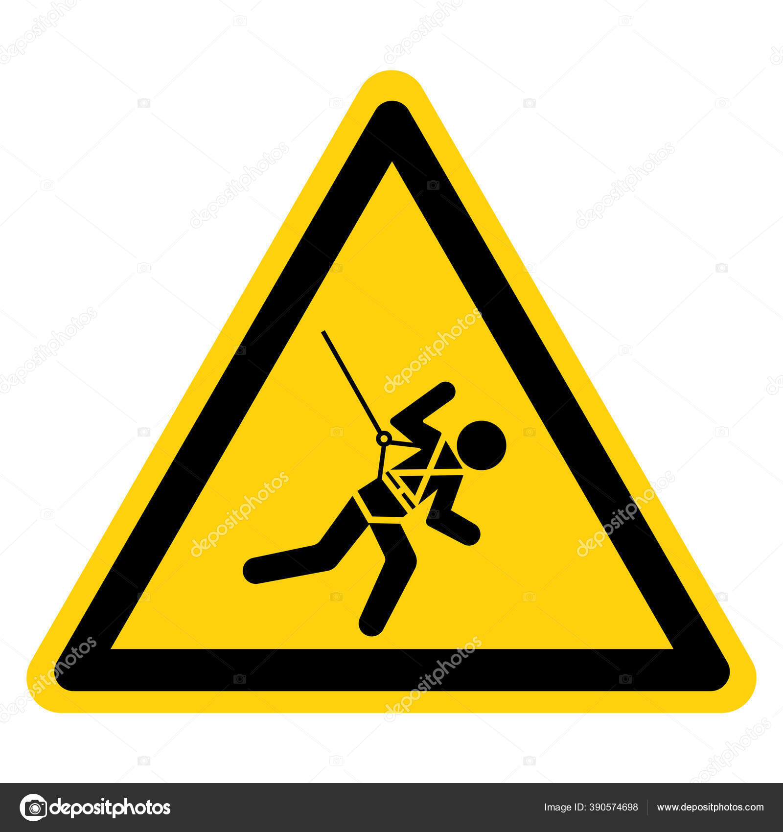 Warning Body Harness Lifeline Required Symbol Sign Vector Illustration ...