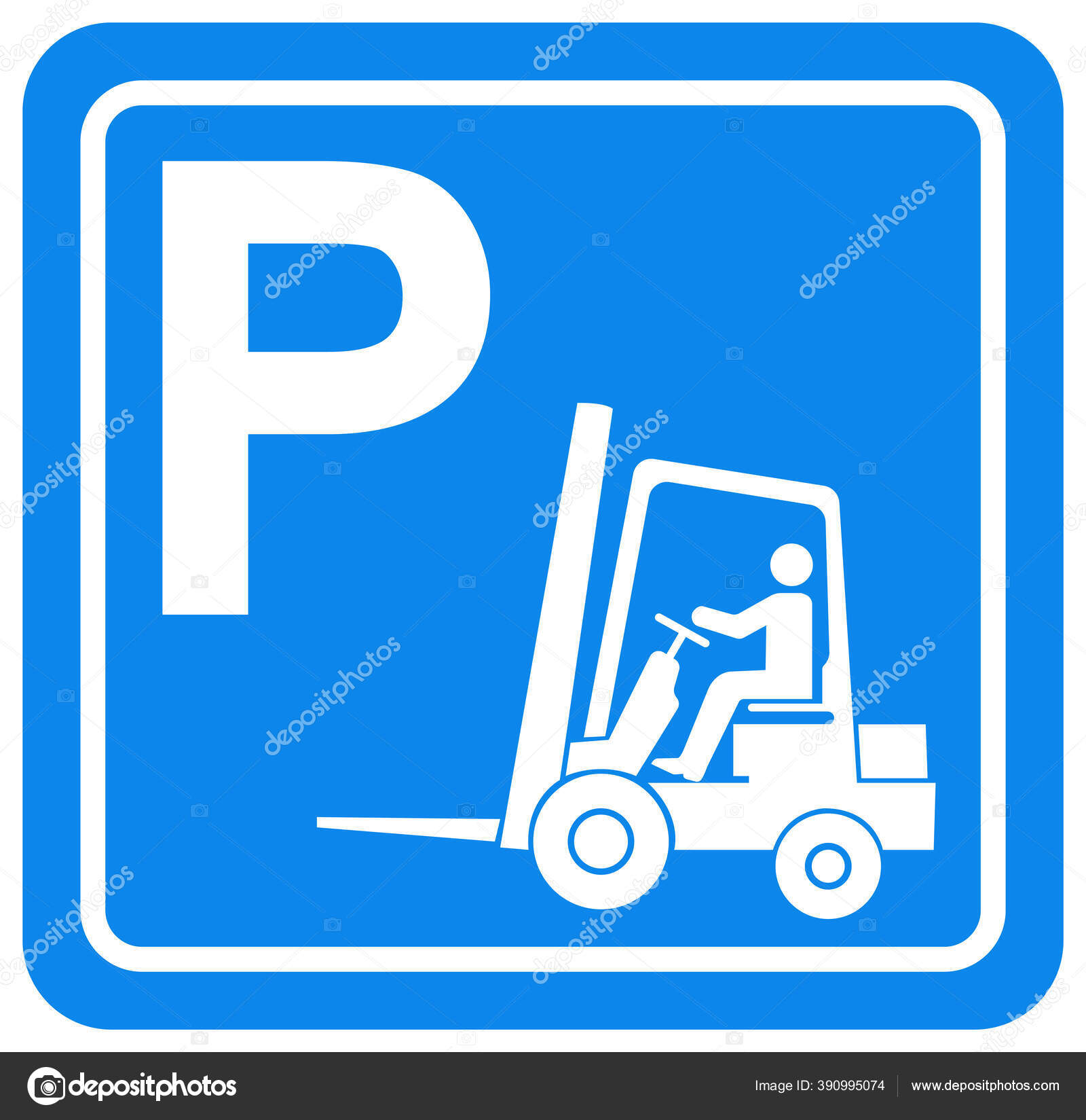Simbol Parkir Forklift Ilustrasi Vektor Isolasi Pada Label Latar ...