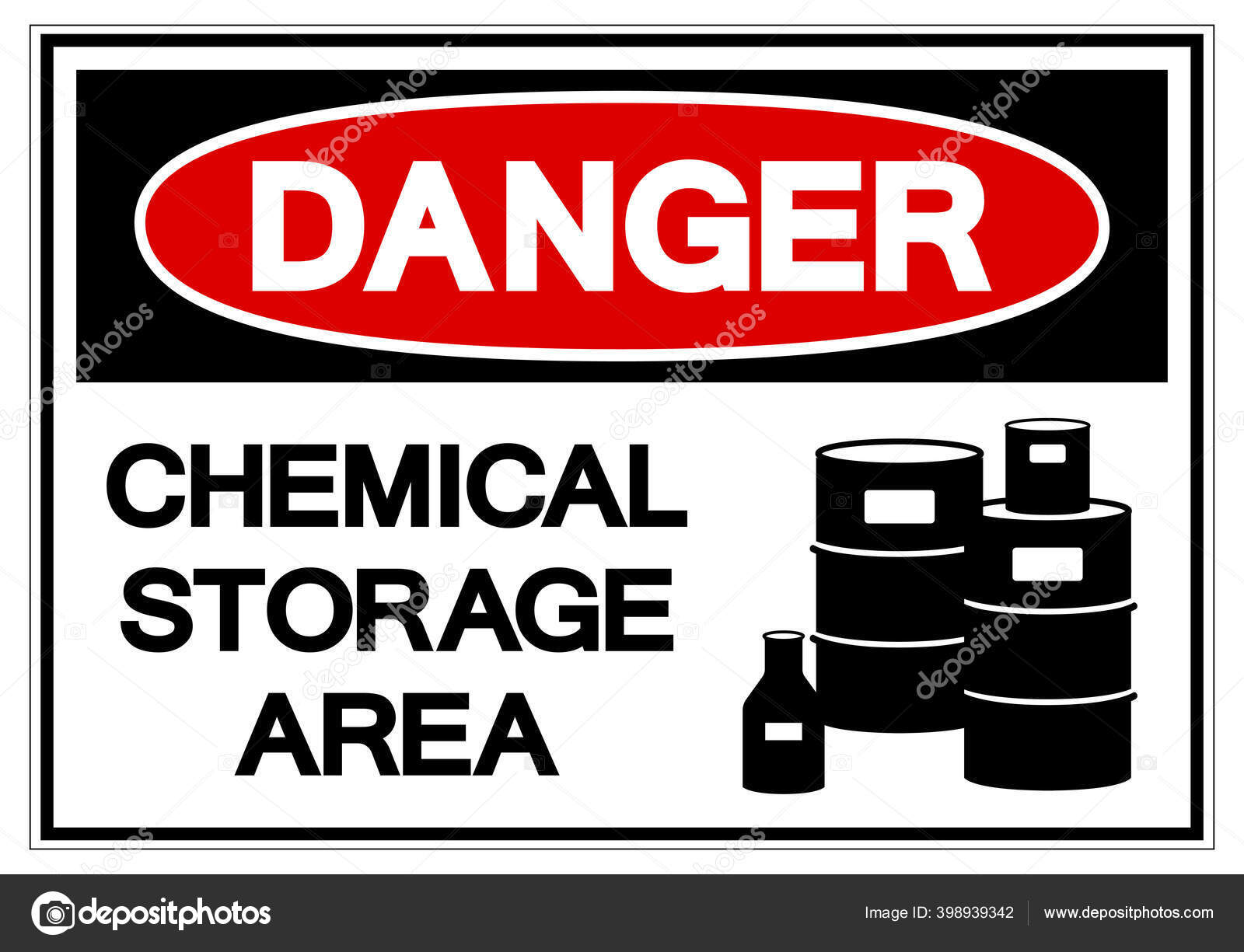 Danger Chemical Storage Area Symbol Sign Vector Illustration Isolate ...