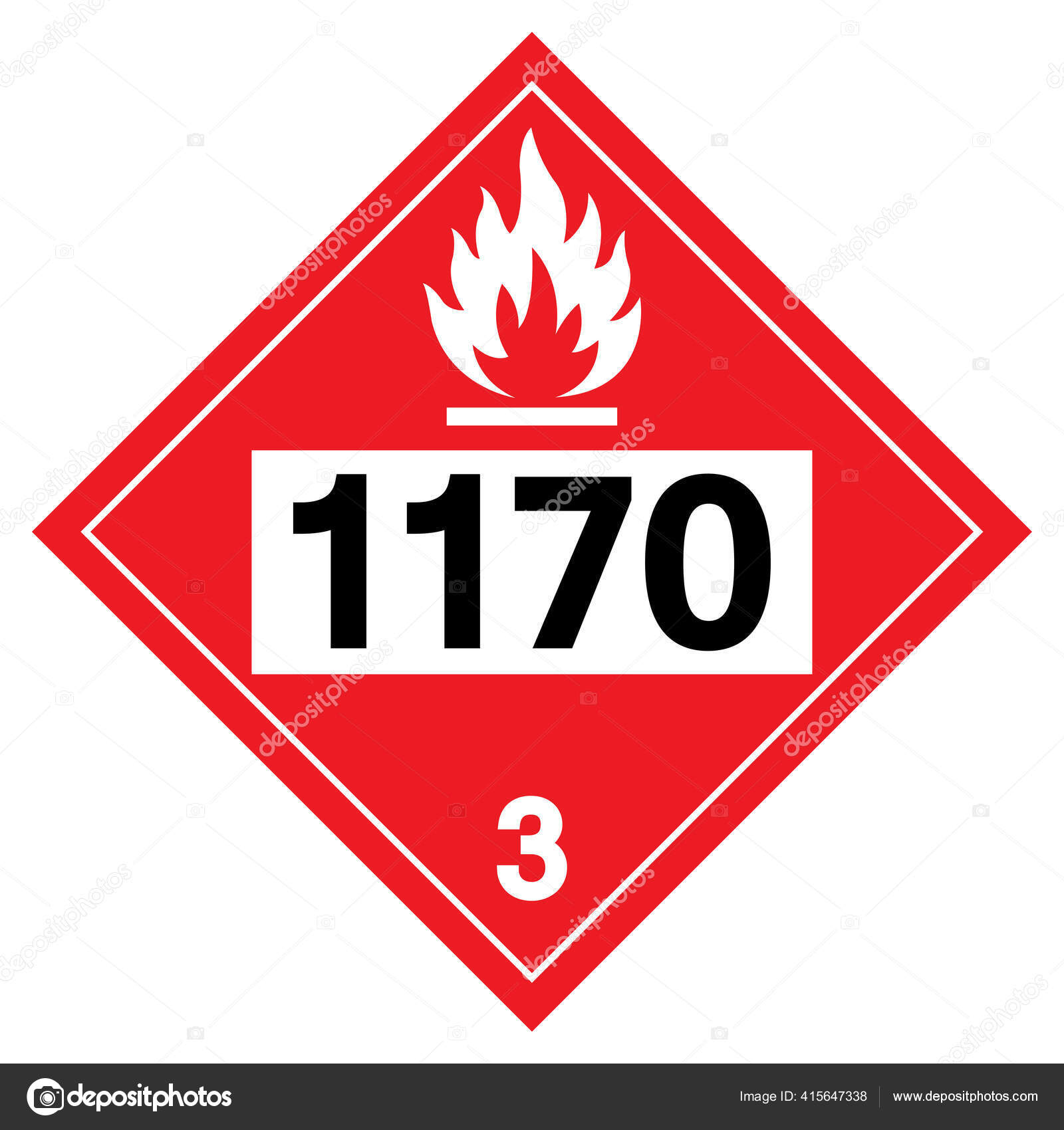 Etil Alkohol Etanol Un1170 Simbol Tanda Vector Illustration Isolasi ...