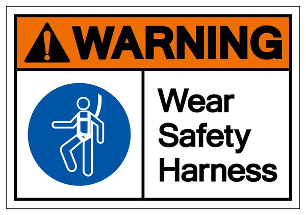 Safety Harness Must Be Worn Symbol Sign,Vector Illustration, Isolated ...