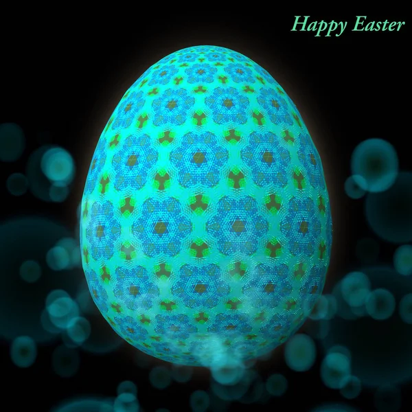 Happy Easter - Frohe Ostern, Artfully designed, abstract and colorful easter egg, 3D ...