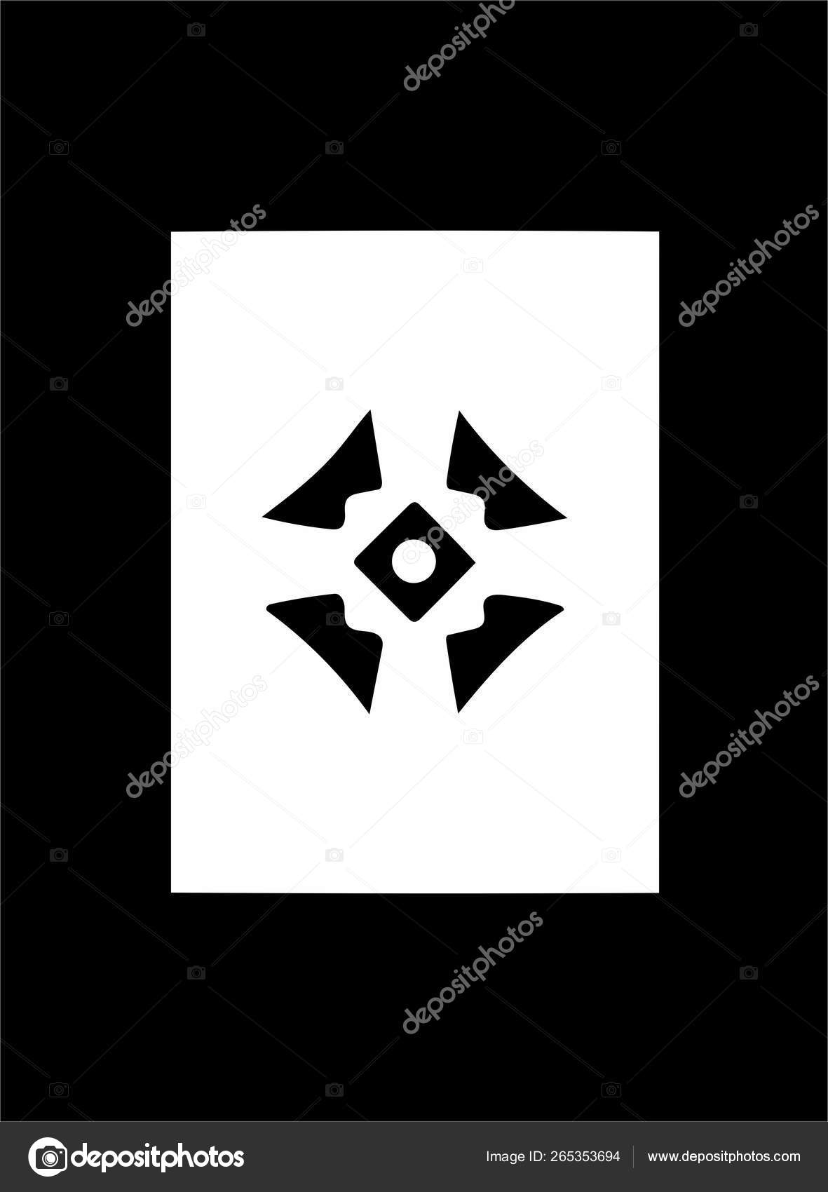 Ornate Abstract Black Symbol White Background Black Frame — Stock Photo ...