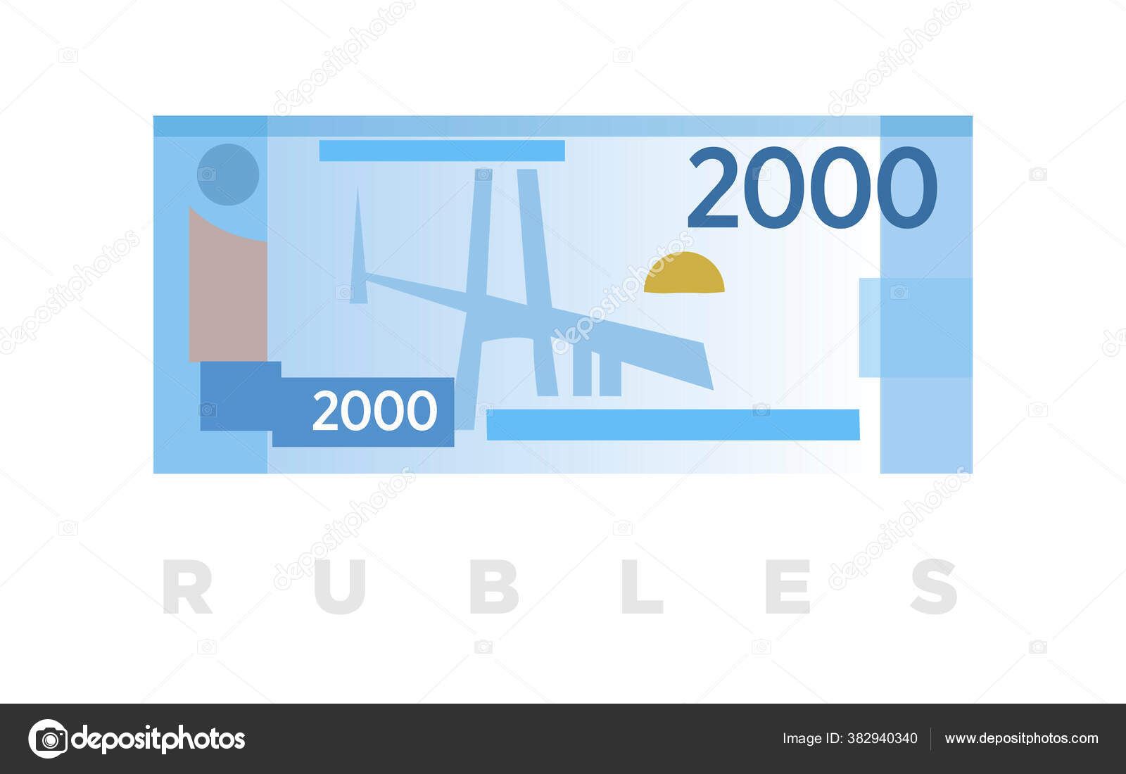 Ruble money, new Russian 2000 rubles banknote Stock Vector by ...