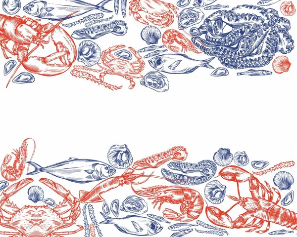 100,000 Seafood collage Vector Images | Depositphotos