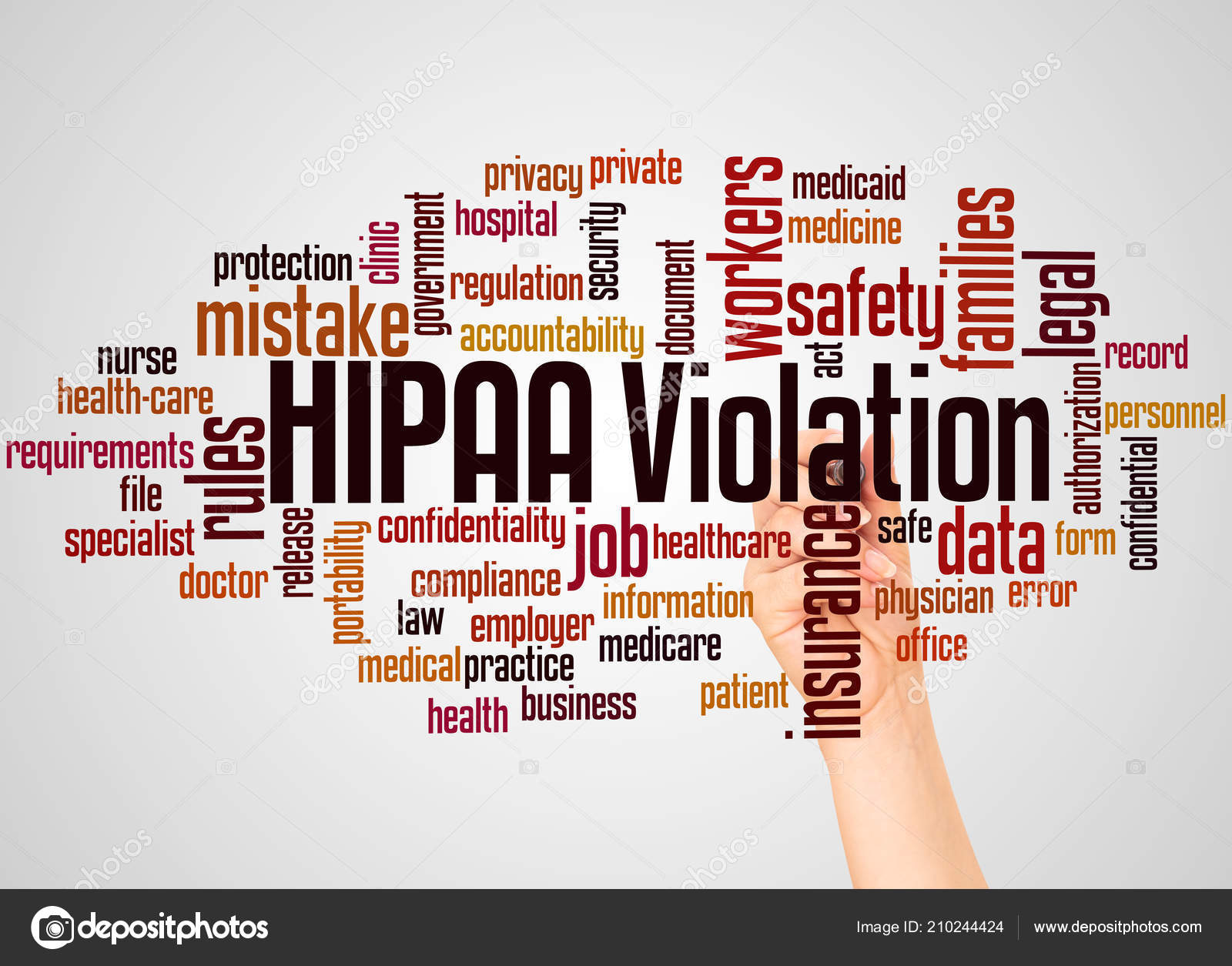 Hipaa Violation Word Cloud Hand Marker Concept Gradient Background ...