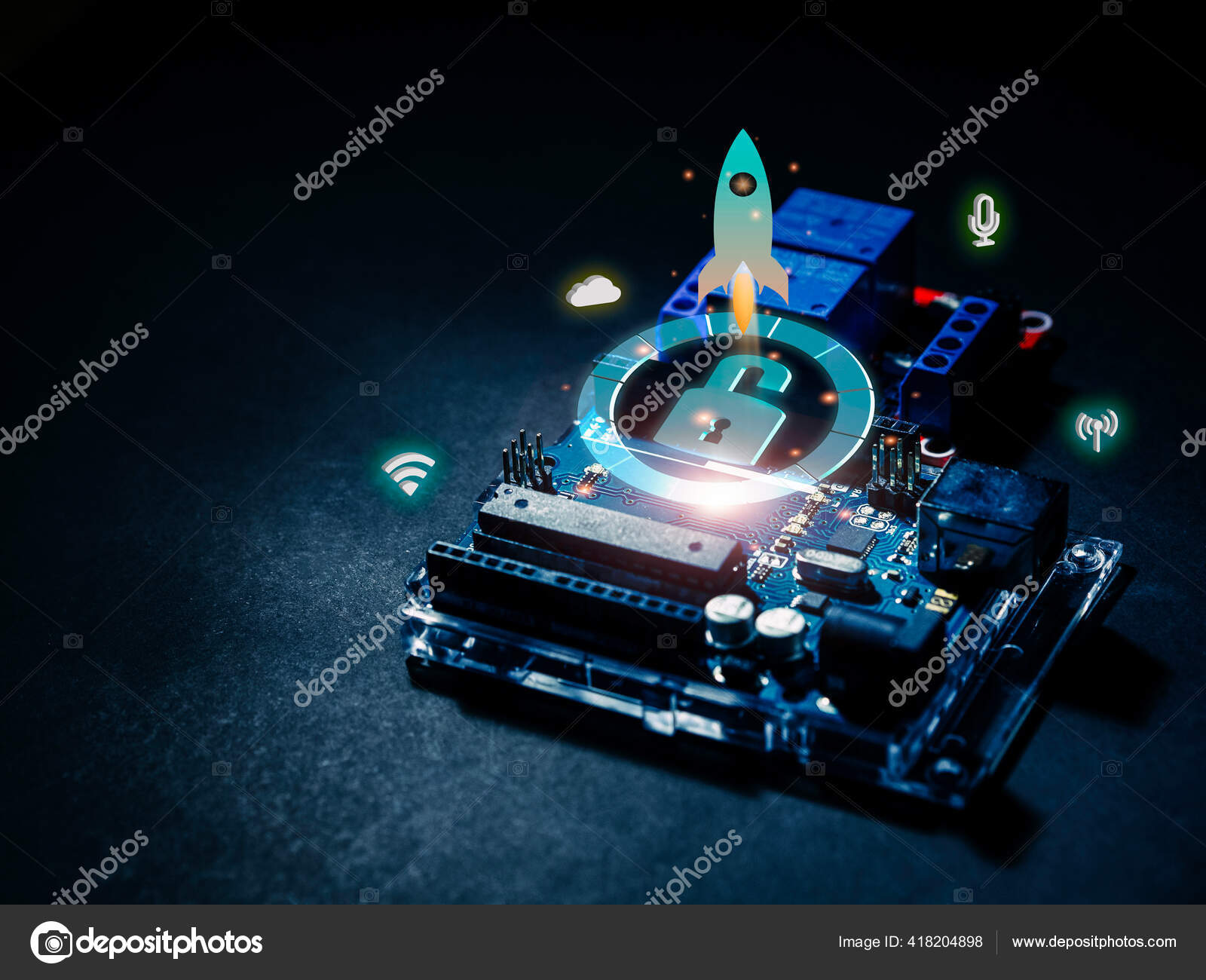 Arduino Control Broad Element Photo Infographic Details — Stock Photo © wongcharnwit@gmail.com ...