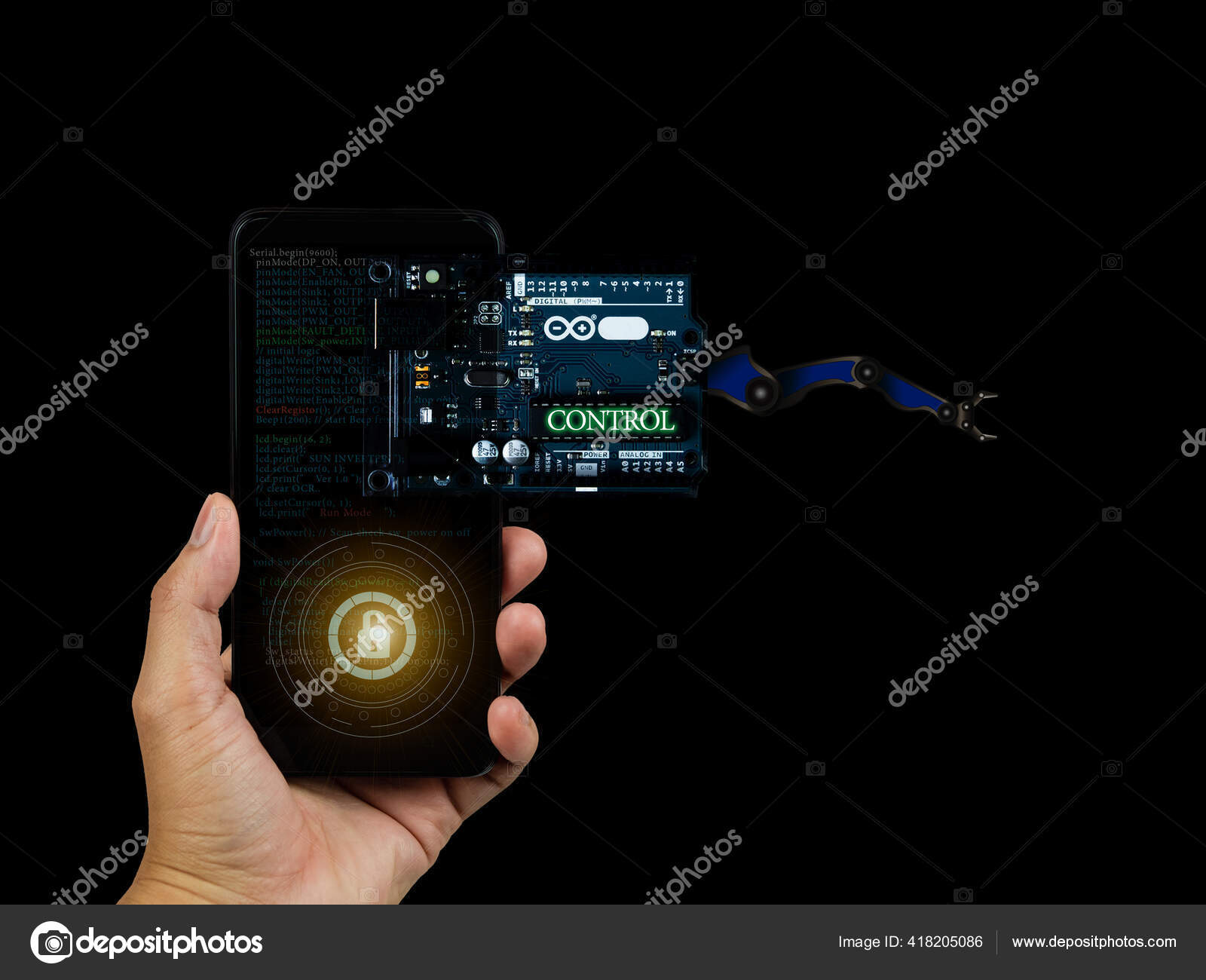 Arduino Control Broad Element Photo Infographic Details — Stock Photo ...