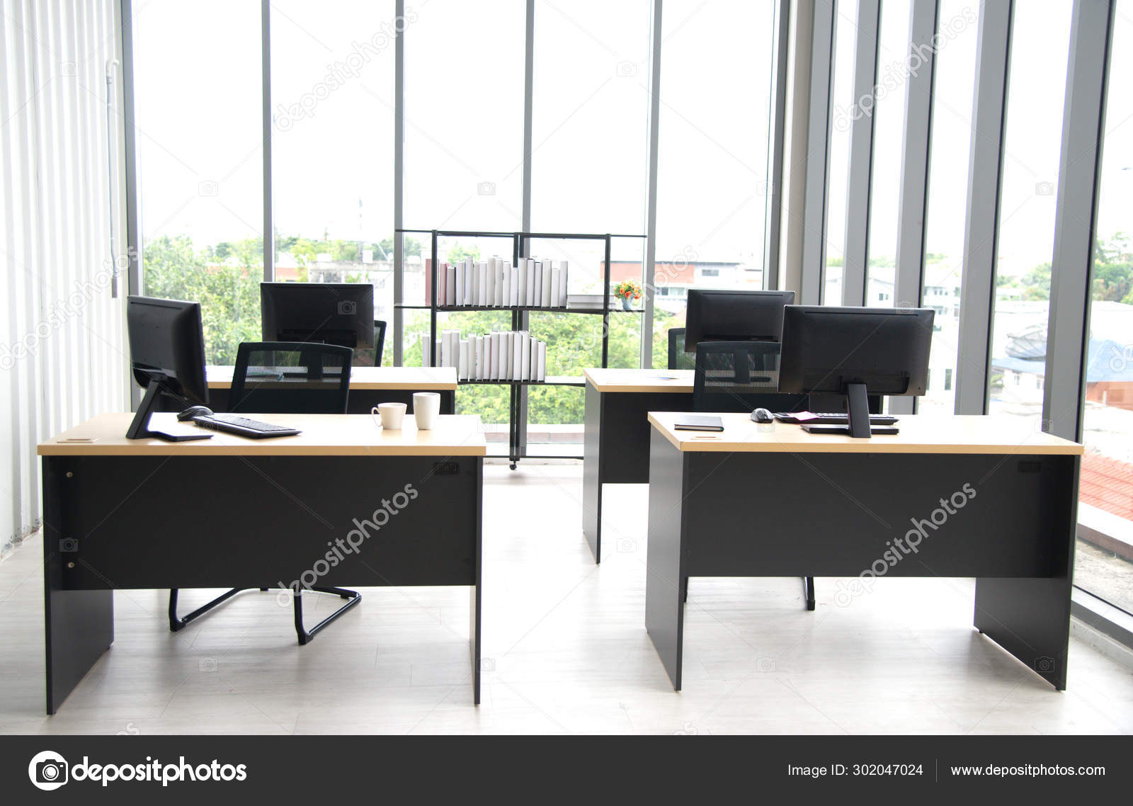 Office Tables Designs With Window Glass