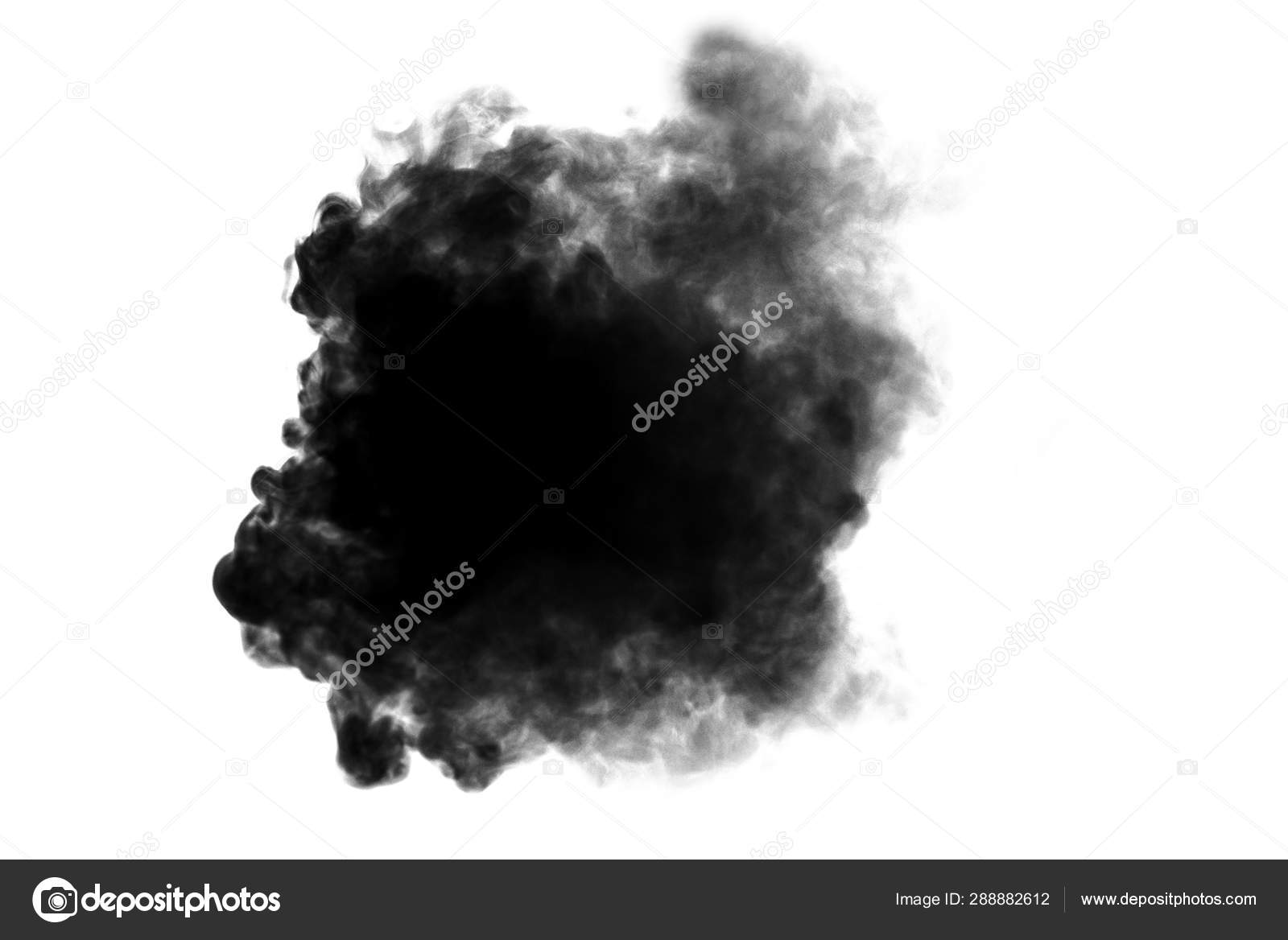 Black Ink Cloud Isolated White Background Stock Illustration by ...