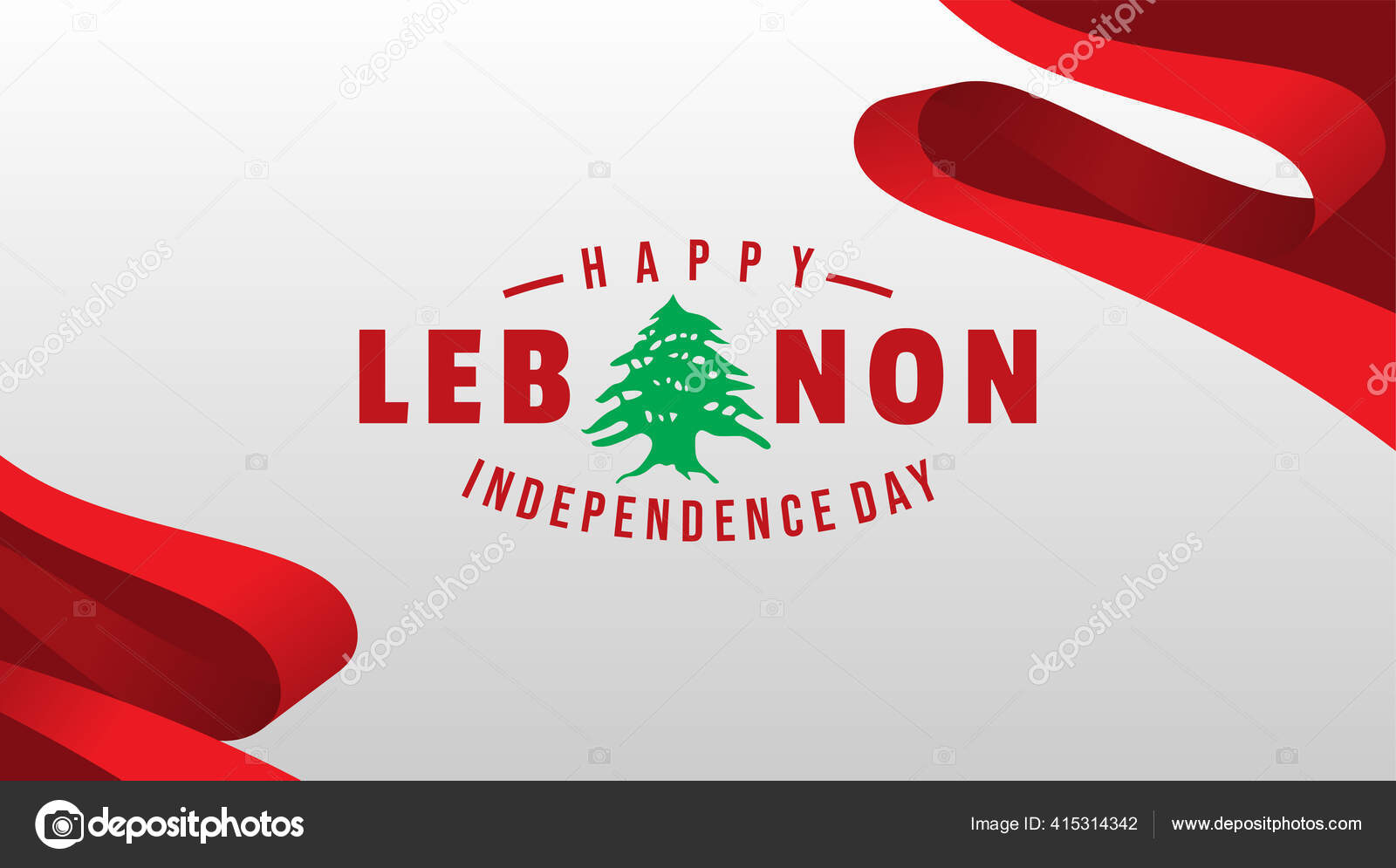 Lebanon Independence Day Background Design Red White Color Vector ...