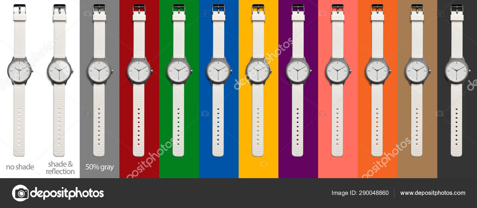 Isolated white modern design silicone watch. Smart time concept. Top ...