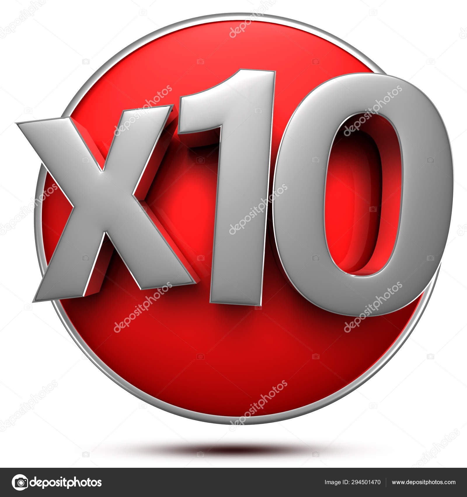 X10 Representación Sobre Fondo Blanco Con Ruta Recorte: fotografía de ...