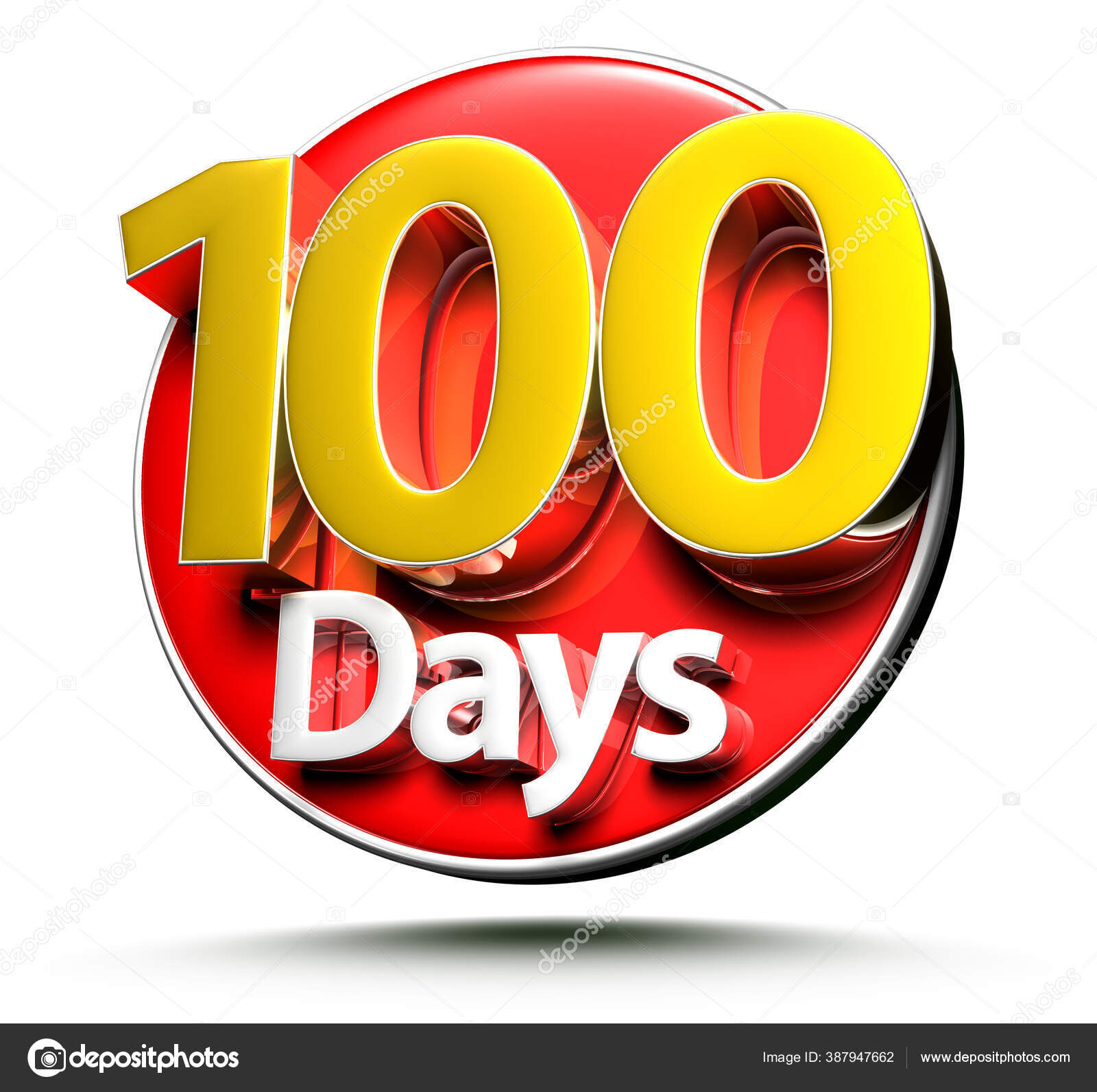 Illustration 100 Days Isolated White Background Clipping Path — Stock ...