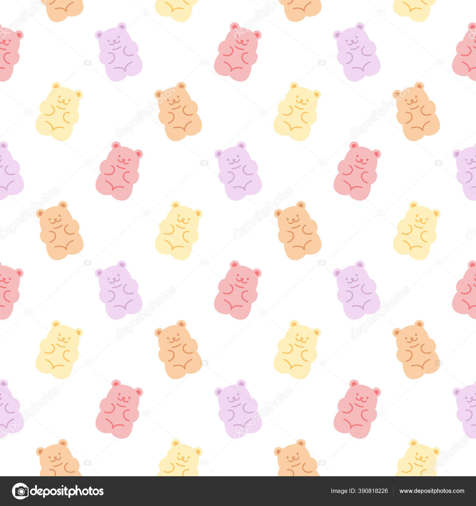 Cute Gummy Bears Seamless Background Repeating Pattern Wallpaper ...