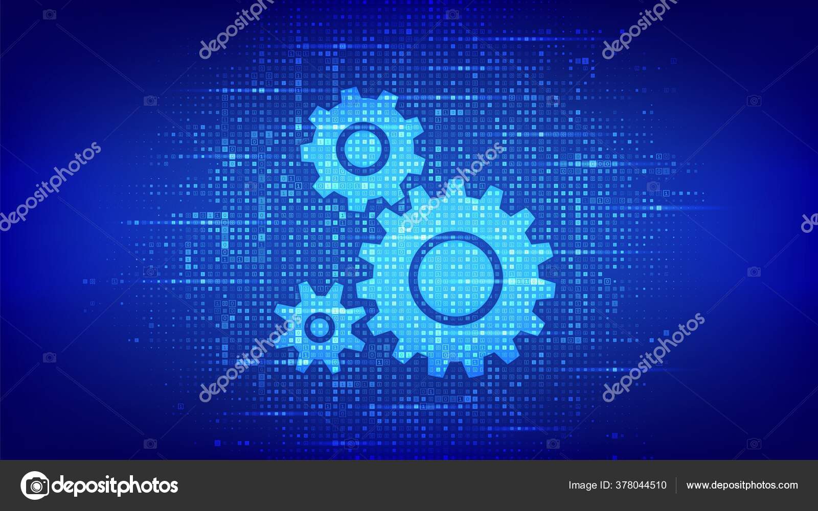 Automation Software Background Gears Icons Made Binary Code Iot ...