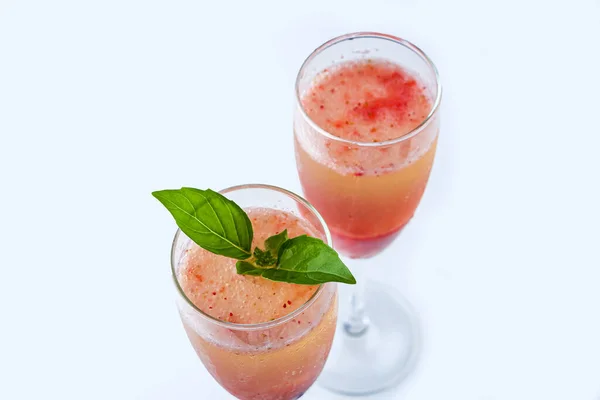 Cooling Rossini italian alcoholic cocktail with sparkling wine ...