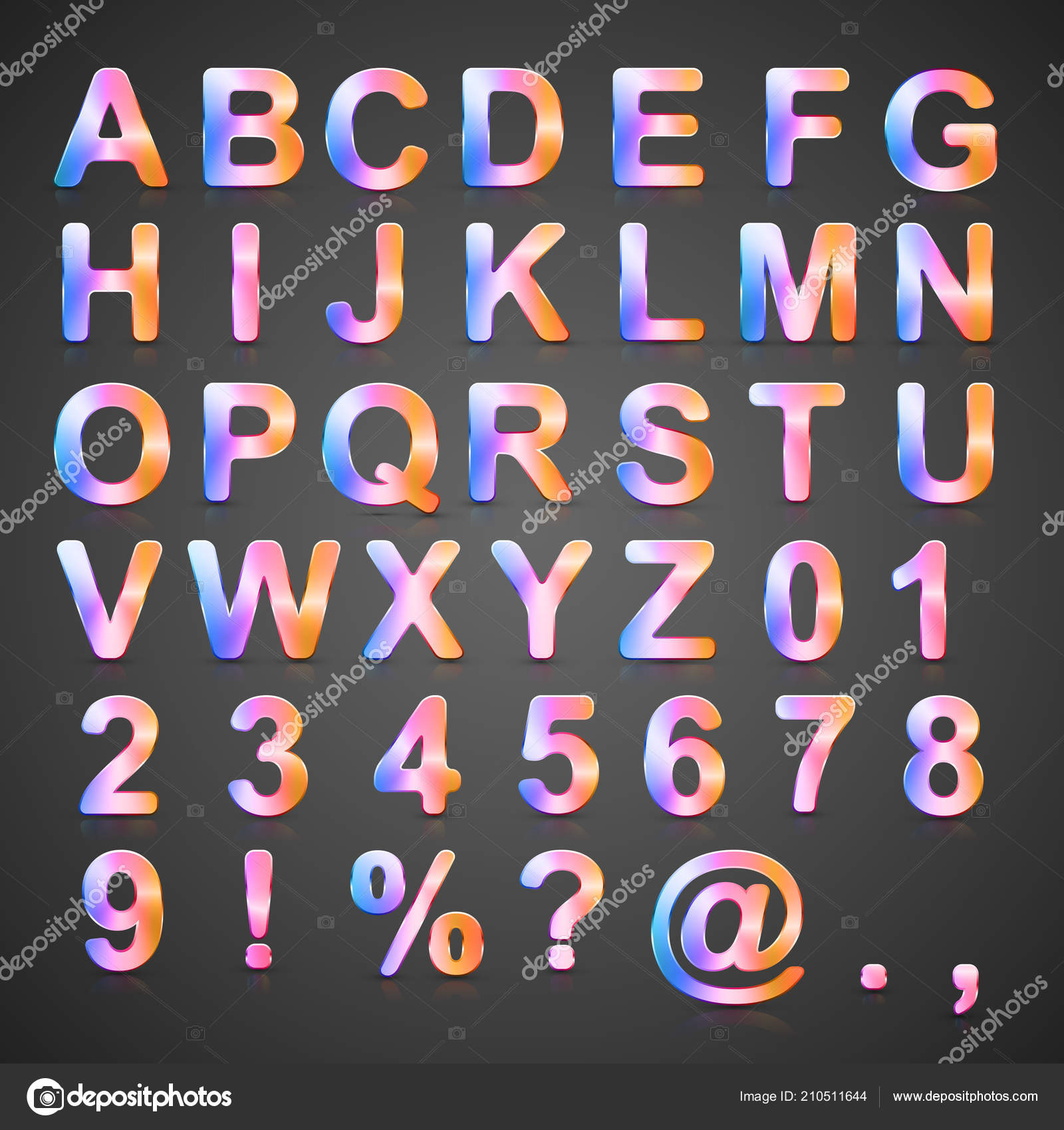 Vector Metallic Alphabet Set Stock Vector by ©samarets1984 210511644