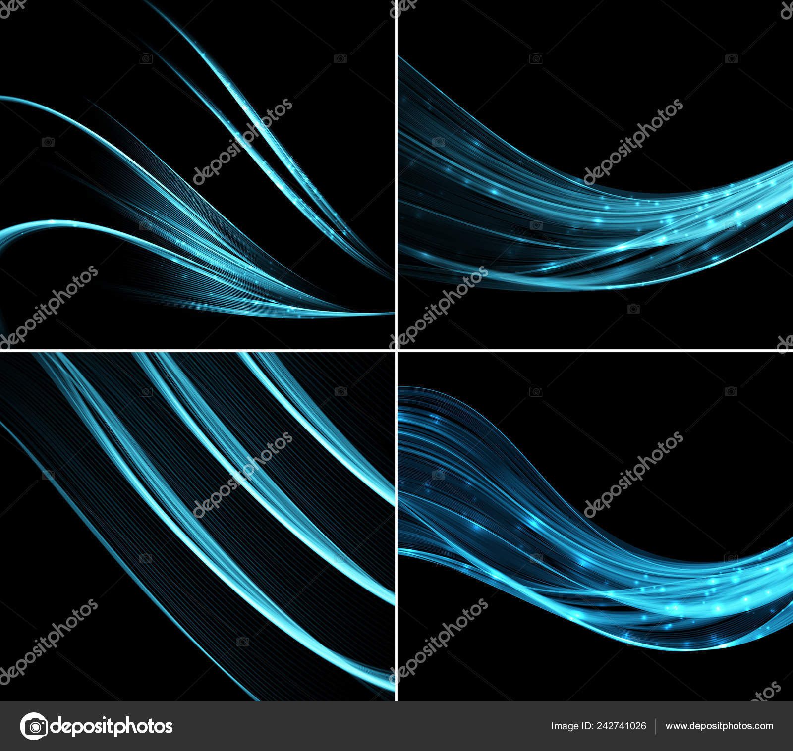 Collection Backgrounds Abstract Light Wave Vector Illustration — Stock ...