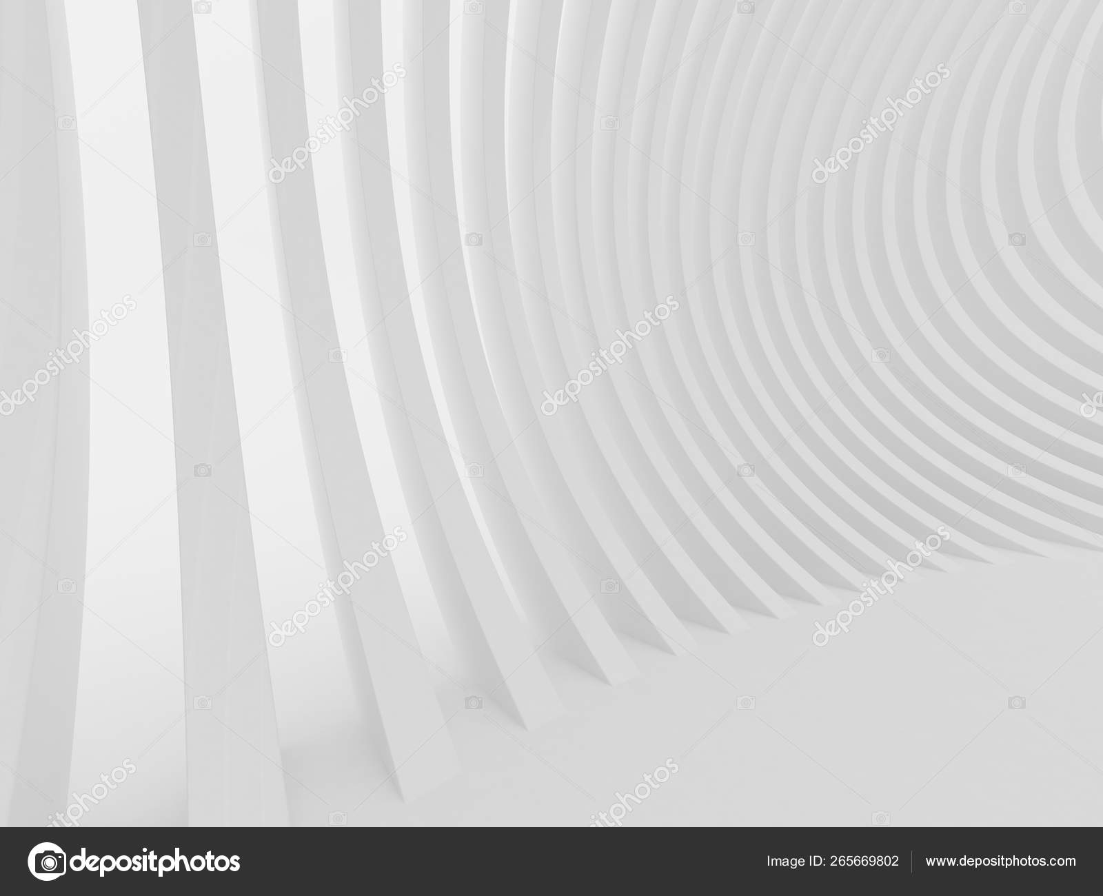 Abstract White Space Architecture Perspective Future Building Design ...