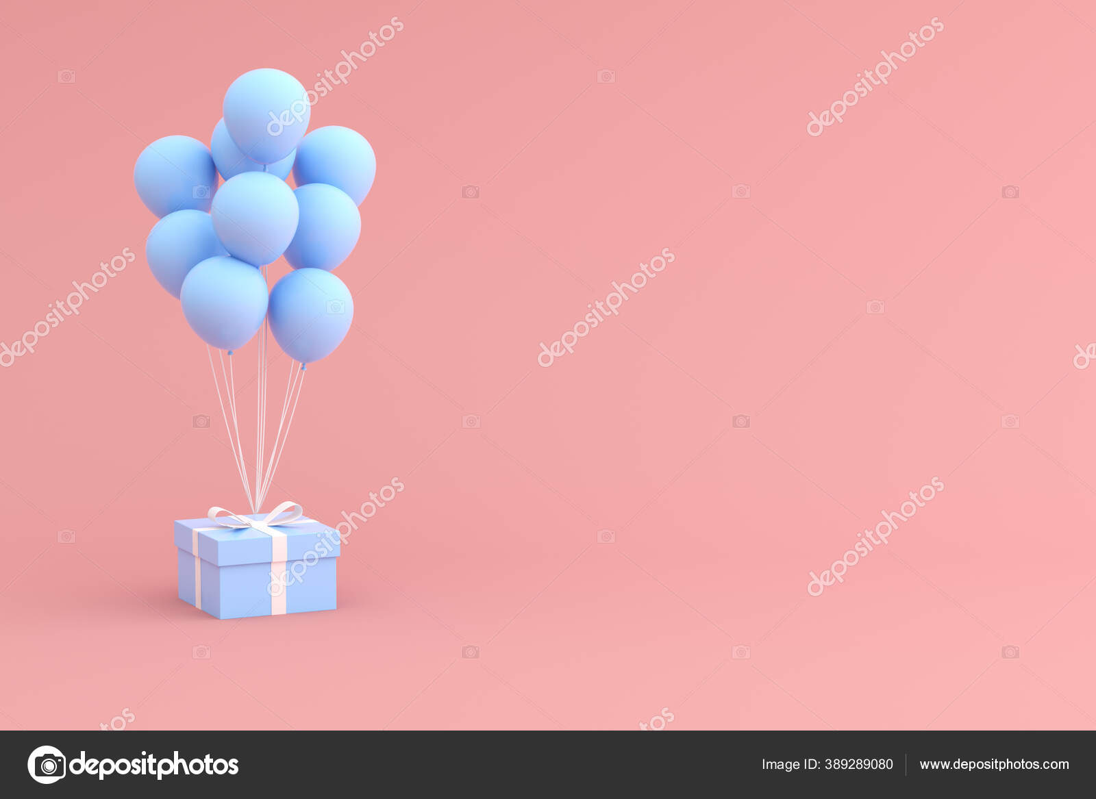 Mock Gift Box Balloons Minimal Style Rendering — Stock Photo © nuchao ...