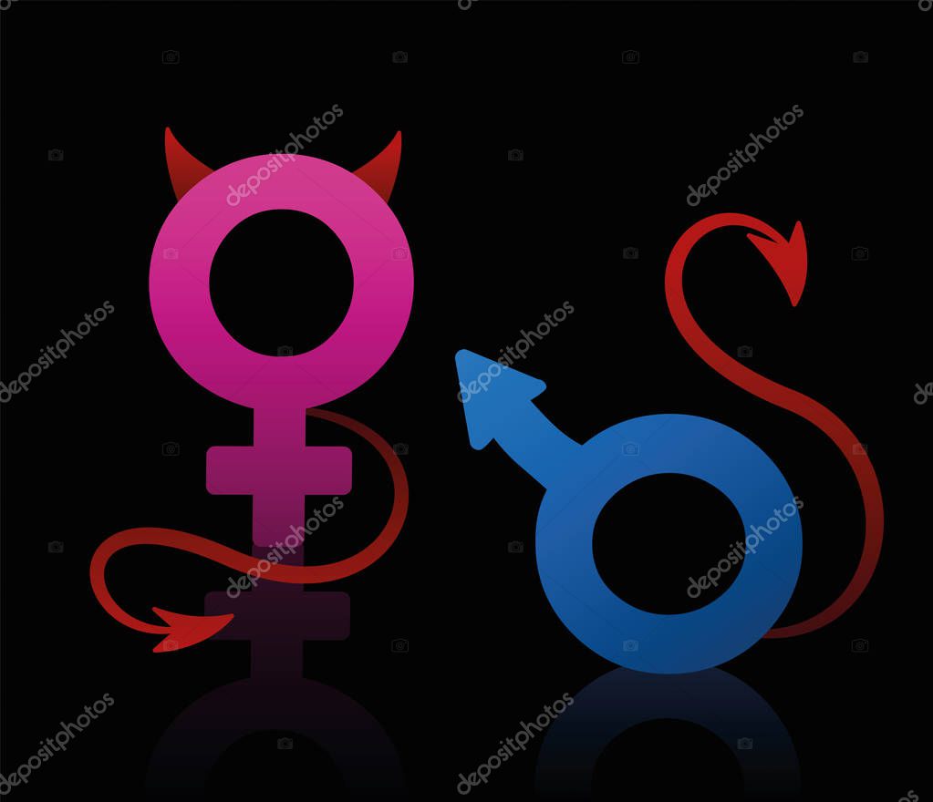 El chico malo y la chica mala figuraban como el símbolo masculino y ...