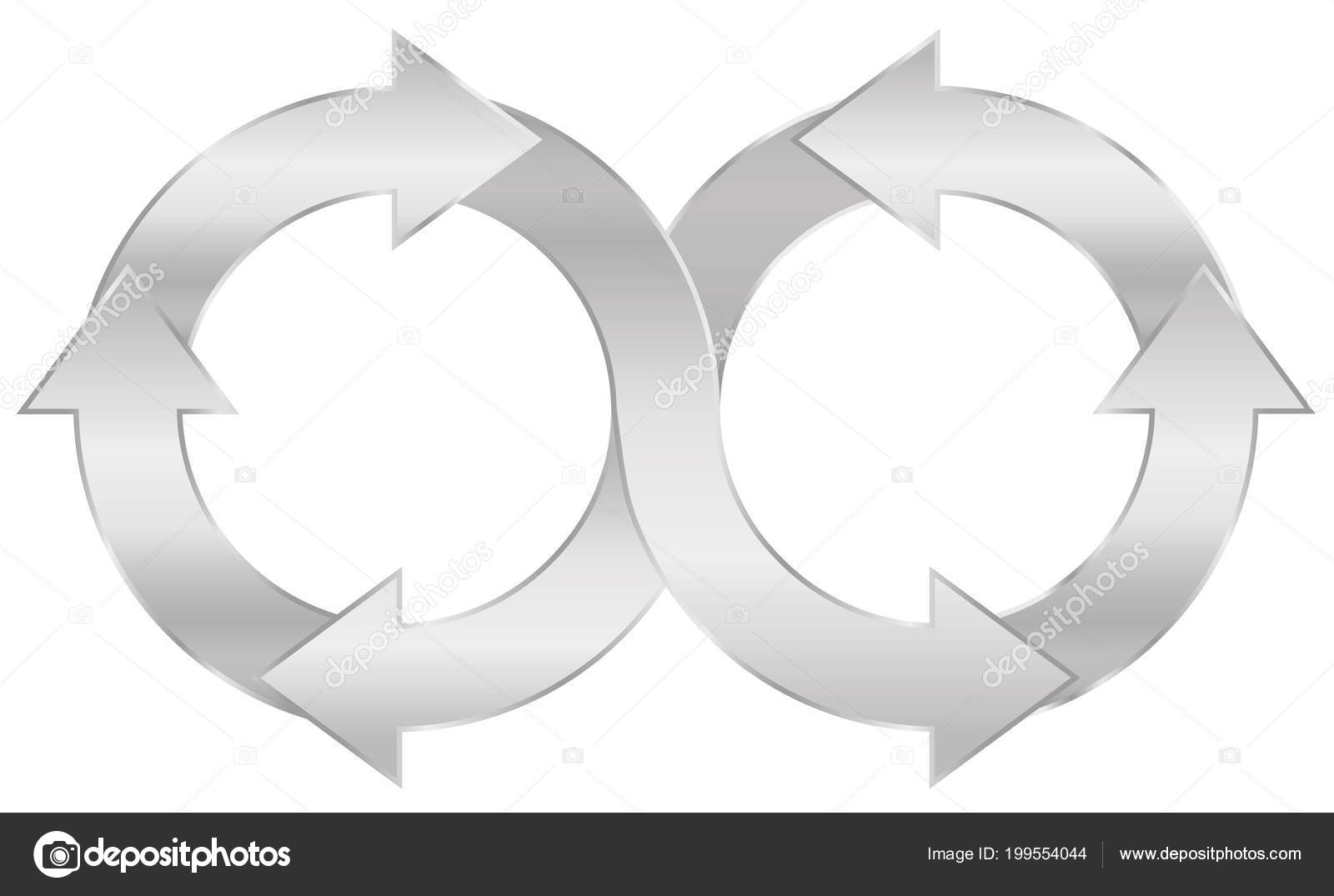 Infinity Symbol Silver Arrow Circuit Illustration White Background ...