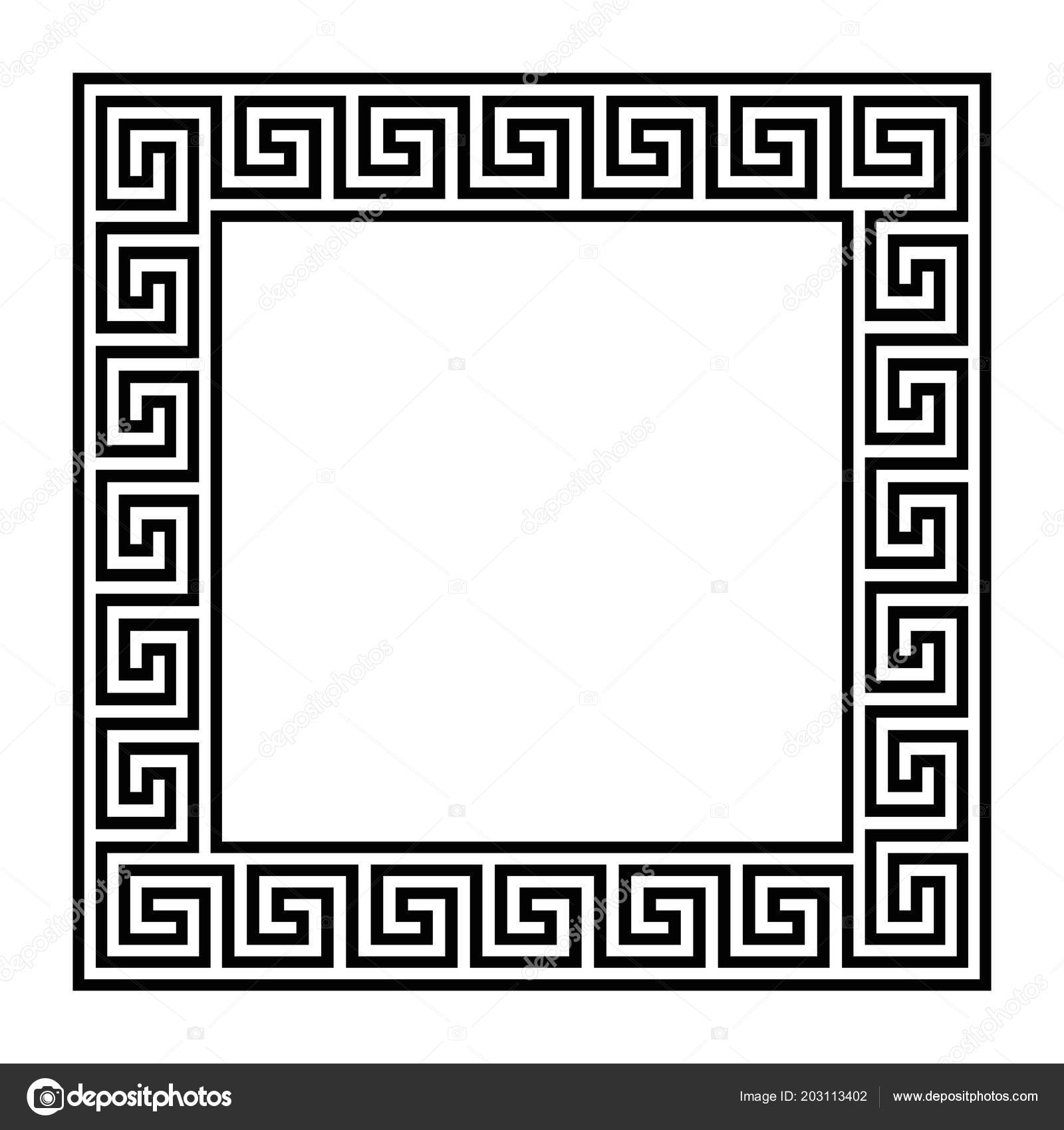 Square Frame Seamless Meander Pattern Meandros Decorative Border ...