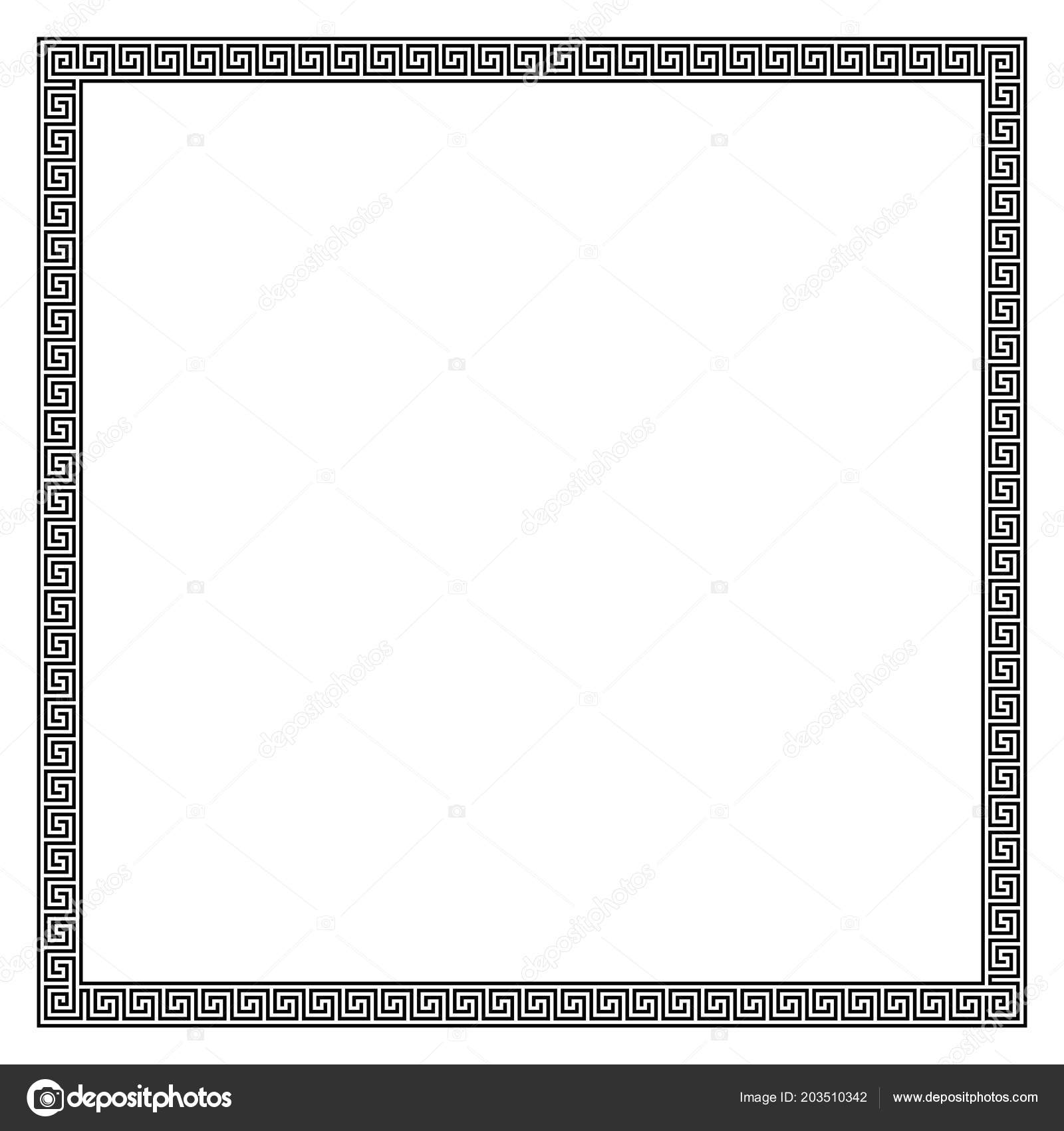 Square Frame Made Seamless Meander Pattern Meandros Decorative Border ...