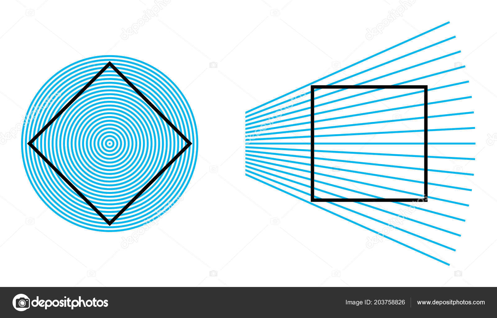 Ehrenstein Optical Illusion Sides Square Placed Pattern Concentric ...