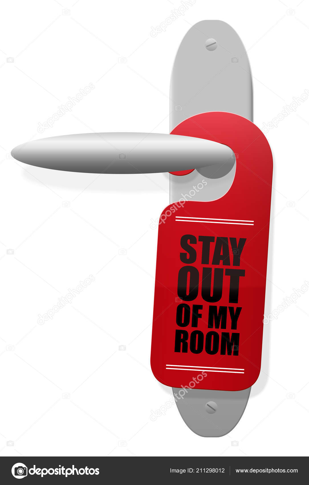 Stay Out Room Sign Hanging Door Handle Isolated Vector Illustration ...