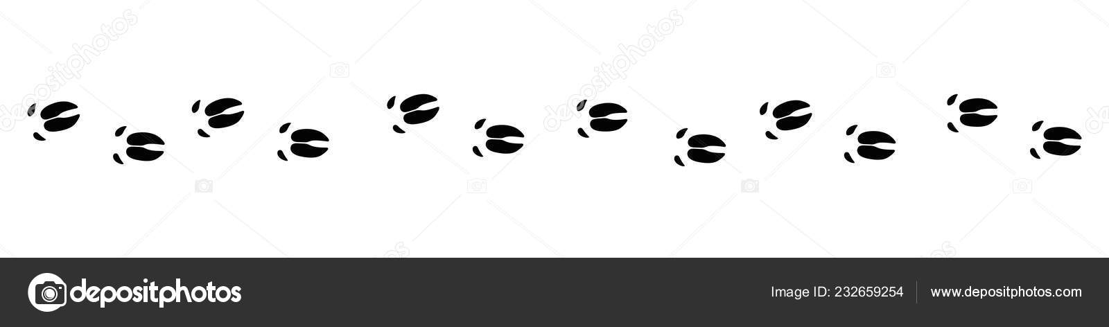 Pig Tracks Isolated Black Icon Vector Illustration White Background ...