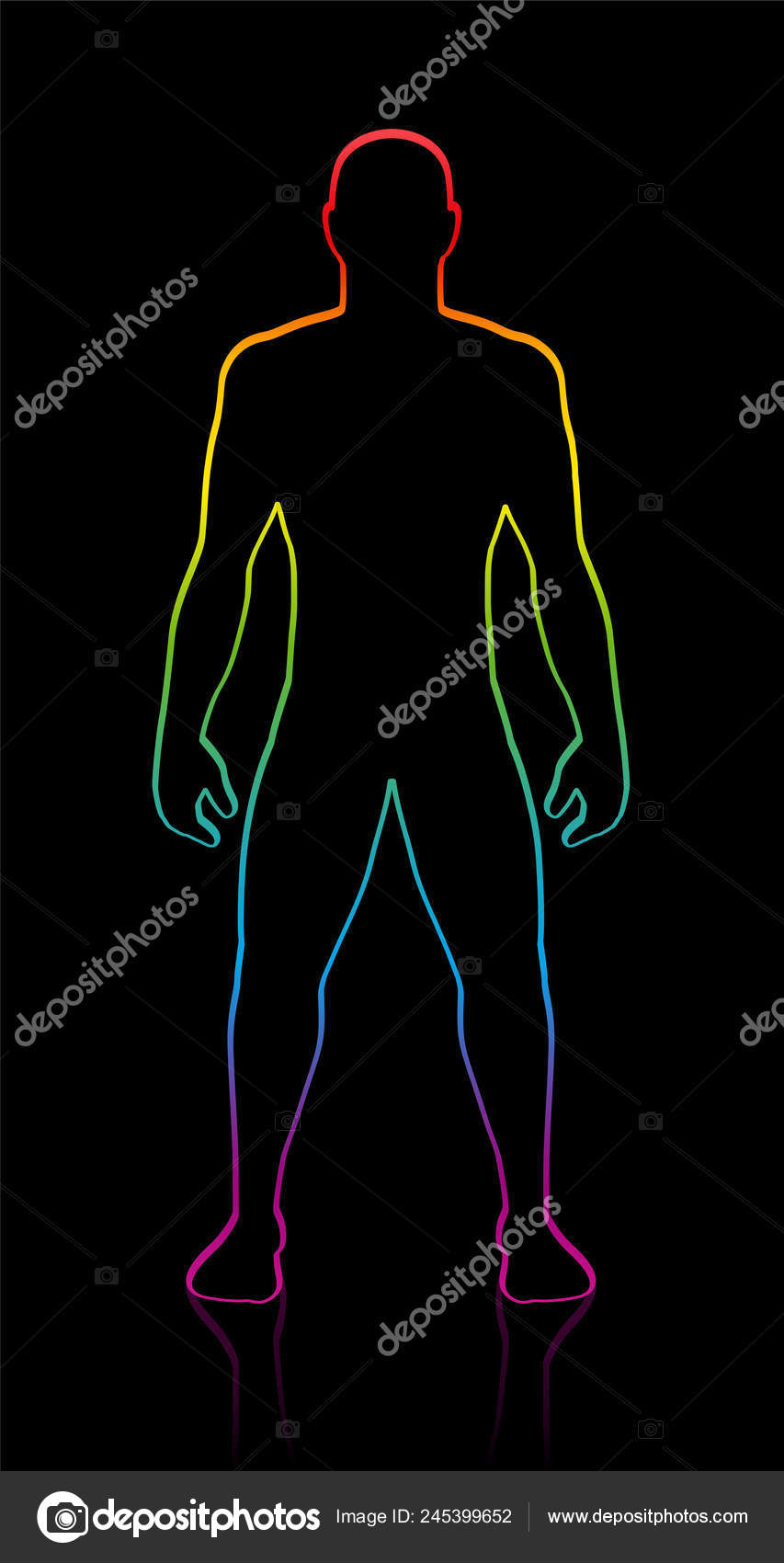 Forma Corpo Masculino Homem Musculoso Atlético Jovem Arco Íris ...