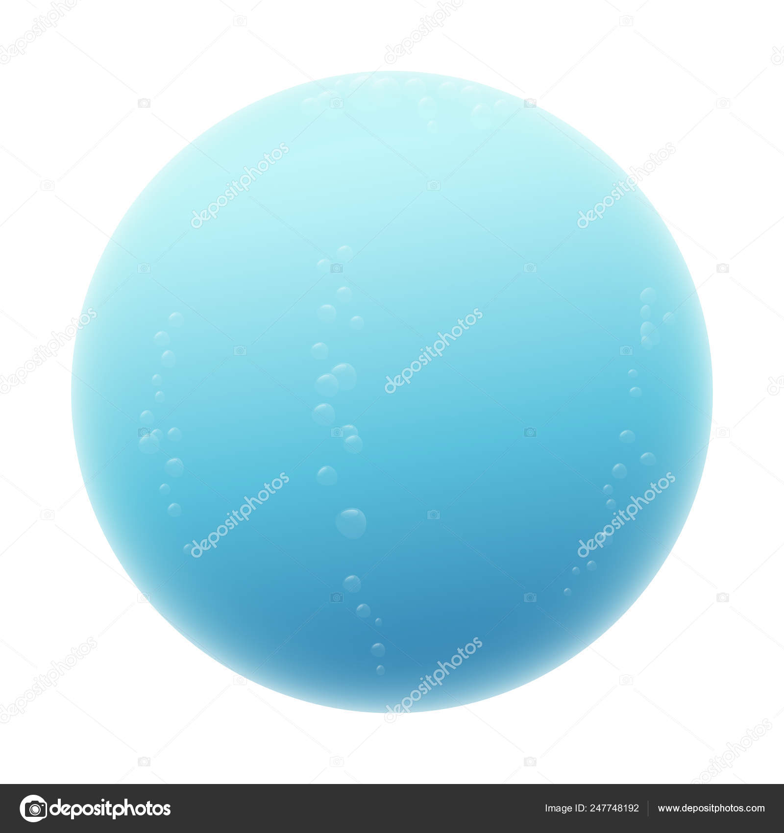 Water Sphere Blue Misty Ball Isolated On White Background Stock Vector ...