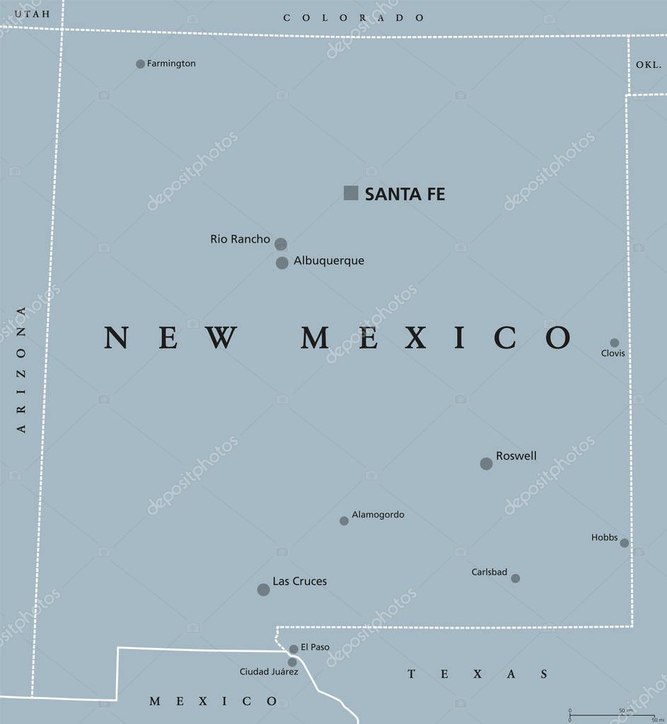 Nuevo México Estados Unidos mapa político 2022