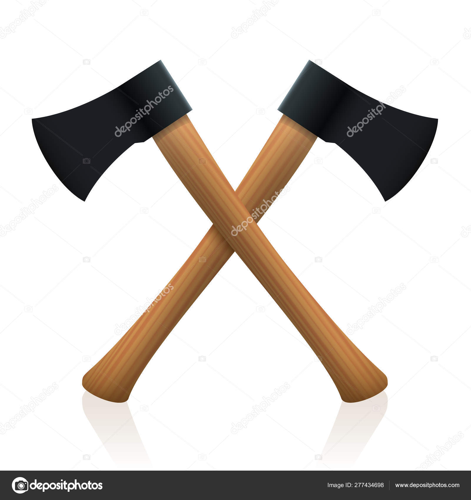 Crossed Axes Realistic 3D Illustration Stock Vector by ©Furian 277434698
